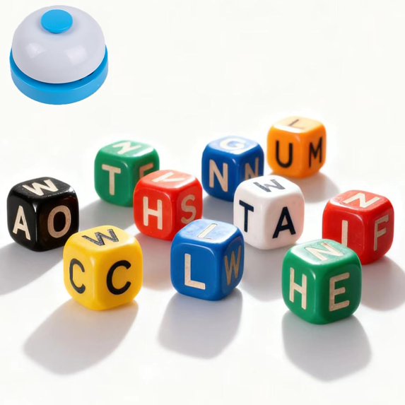 Dice Word Game 60PCS Bundle - Brain Exercise Crossword Dice, Portable ...