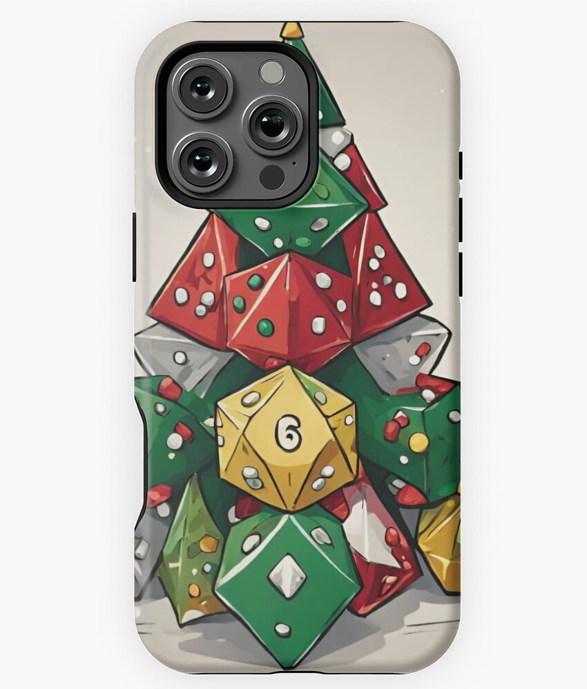 Dicemas Tree Funny DND Christmas Dice Phone Case for iPhone 16 15 14 13 ...