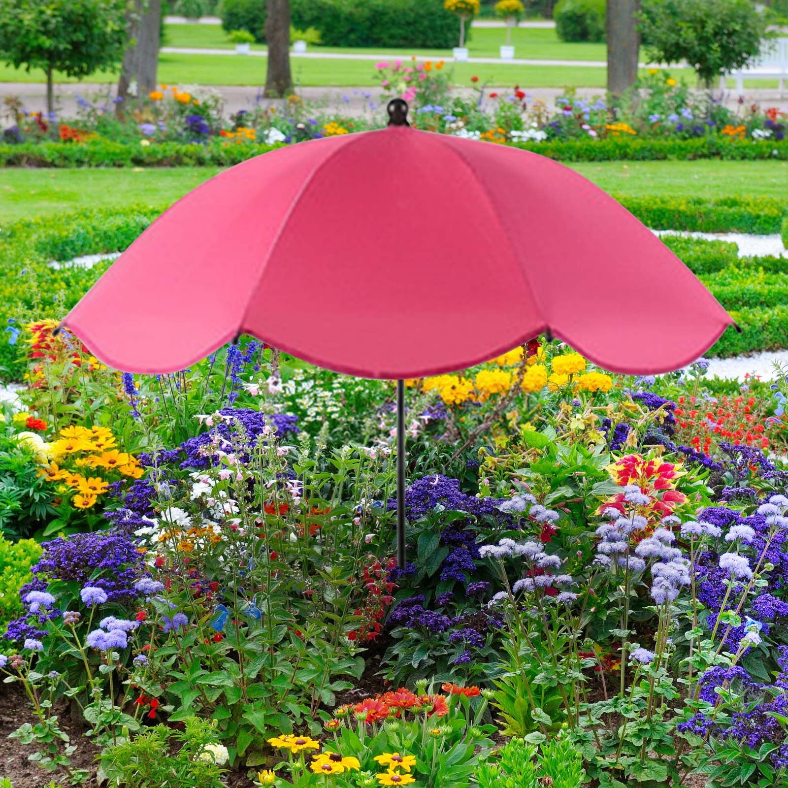 Diceymbl Large Garden Parasol With Plant Stake 47" Outdoor Umbrella for ...
