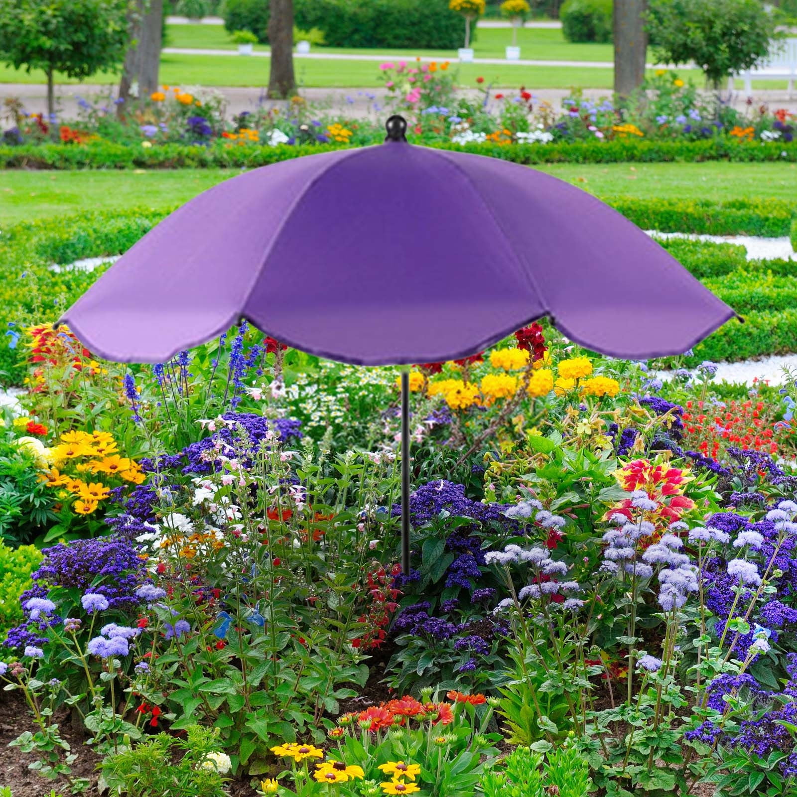 Diceymbl Large Garden Parasol With Plant Stake 47" Outdoor Umbrella for ...