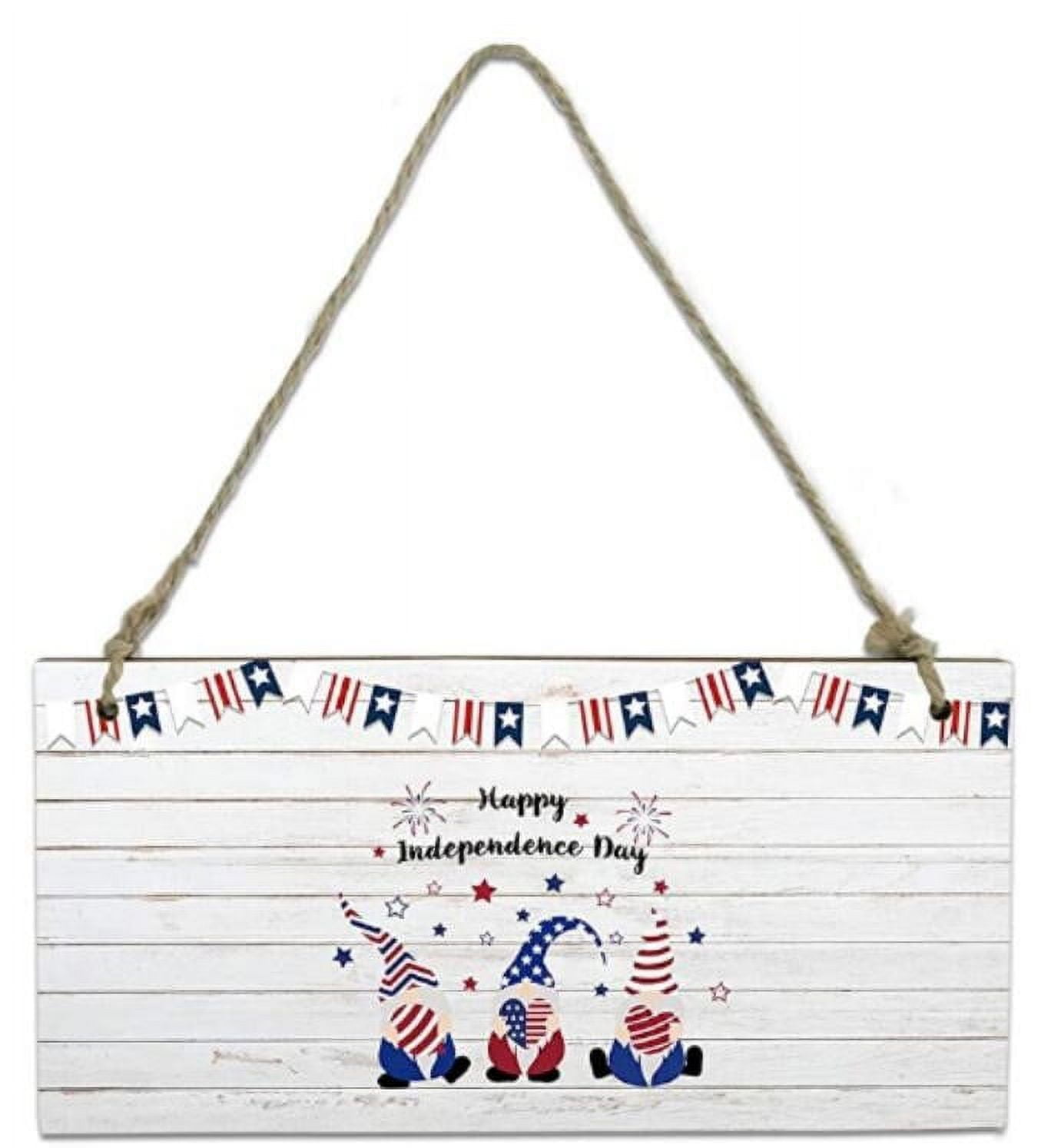 Diceymbol 1 Piece Welcome Sign Patriotic Door Hanging Decoration Ropes ...