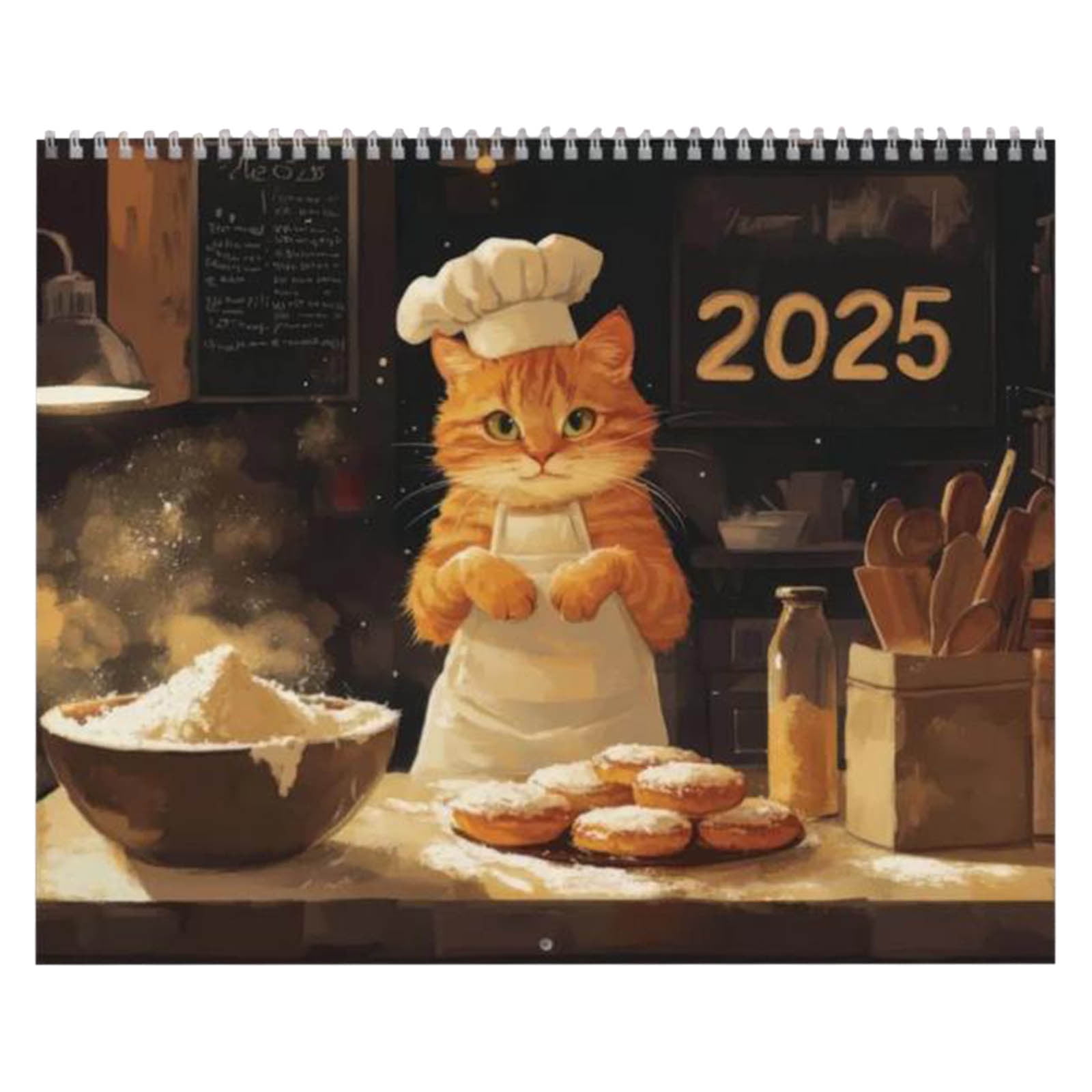 Diceymbol 2025 Cat Lovers Calendar Cooking Cat Calendar and Enjoy Every ...