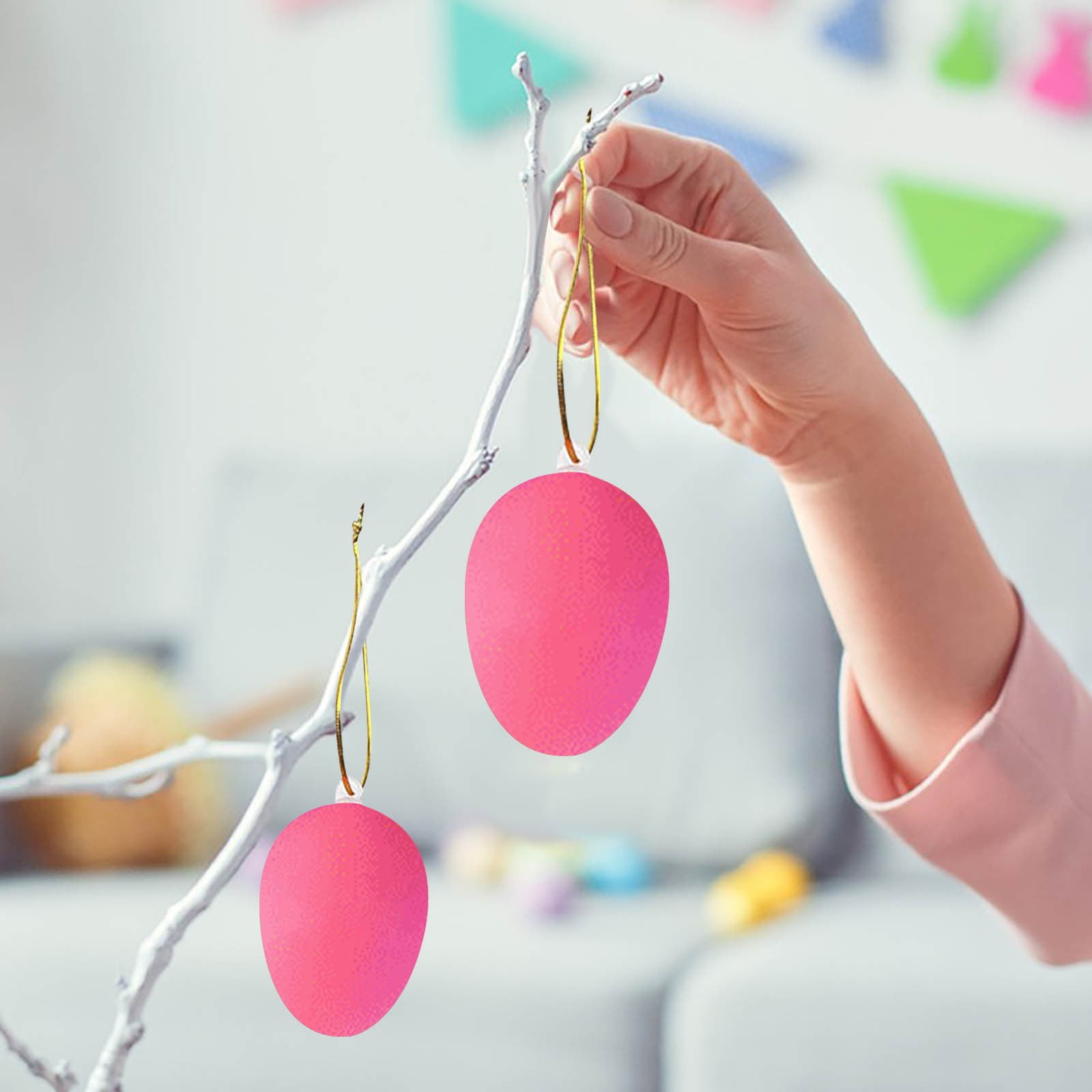 Diceymbol 2025 New Colorful Simulation Plastic Eggs DIY Painted ...