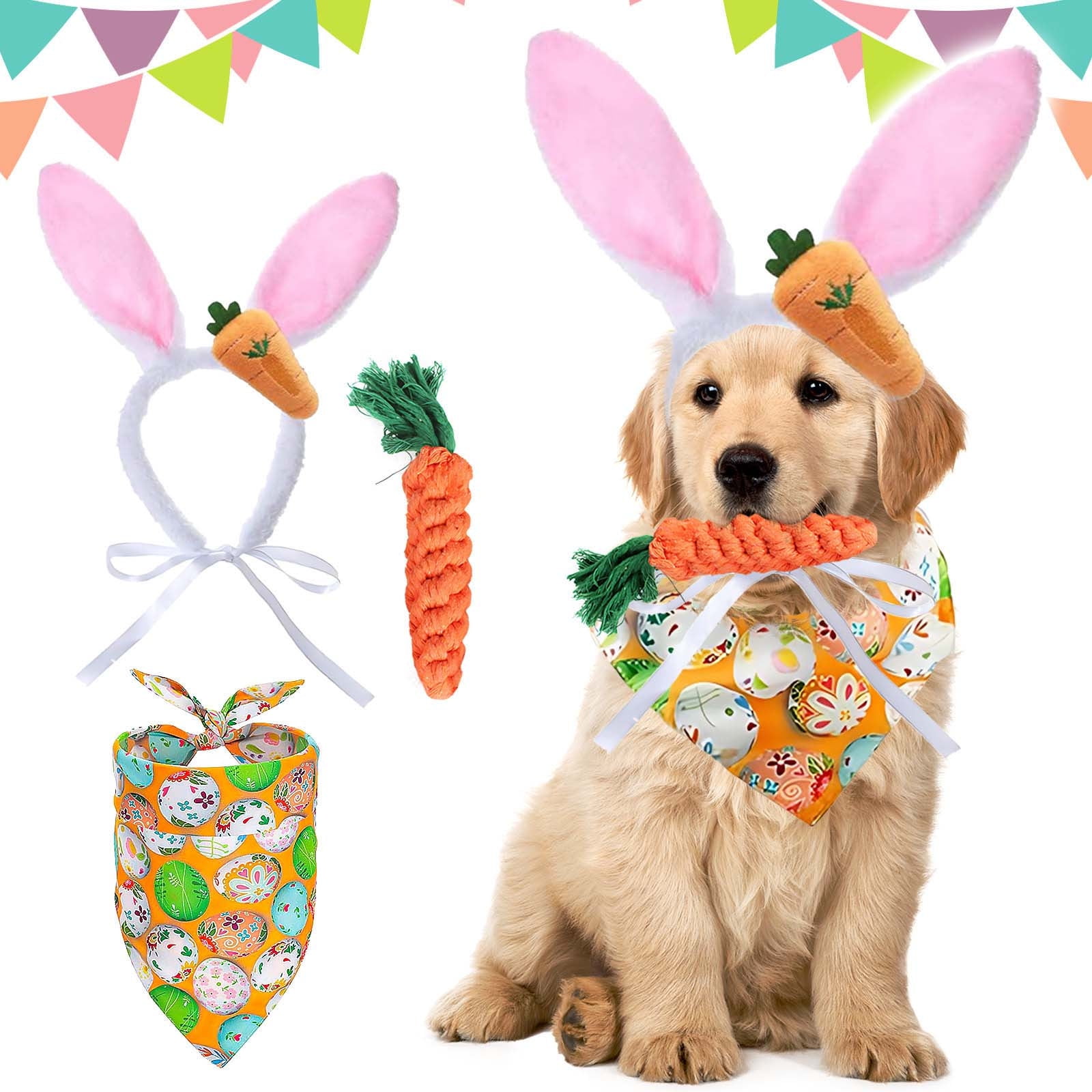 Diceymbol 2025 New Easter Pet Party Decoration Set Dog Slobber Towel ...