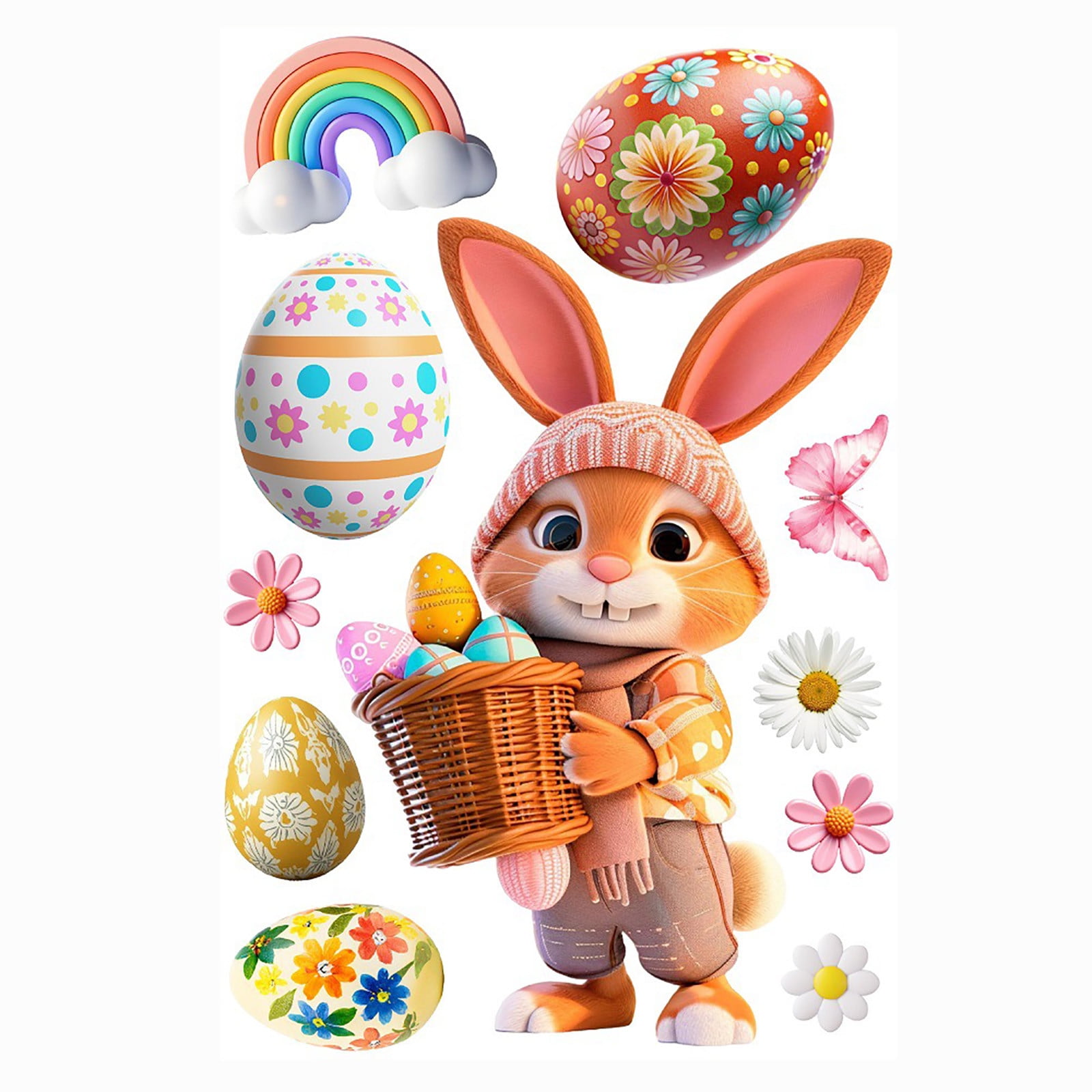 Diceymbol 2025 New Easter Stickers For Window Door Stickers Easter ...