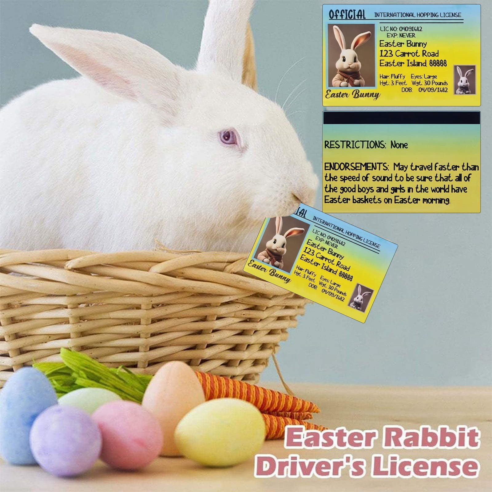 Diceymbol 2025 New Rabbits ID Card Passport Interest Easter Gift ...