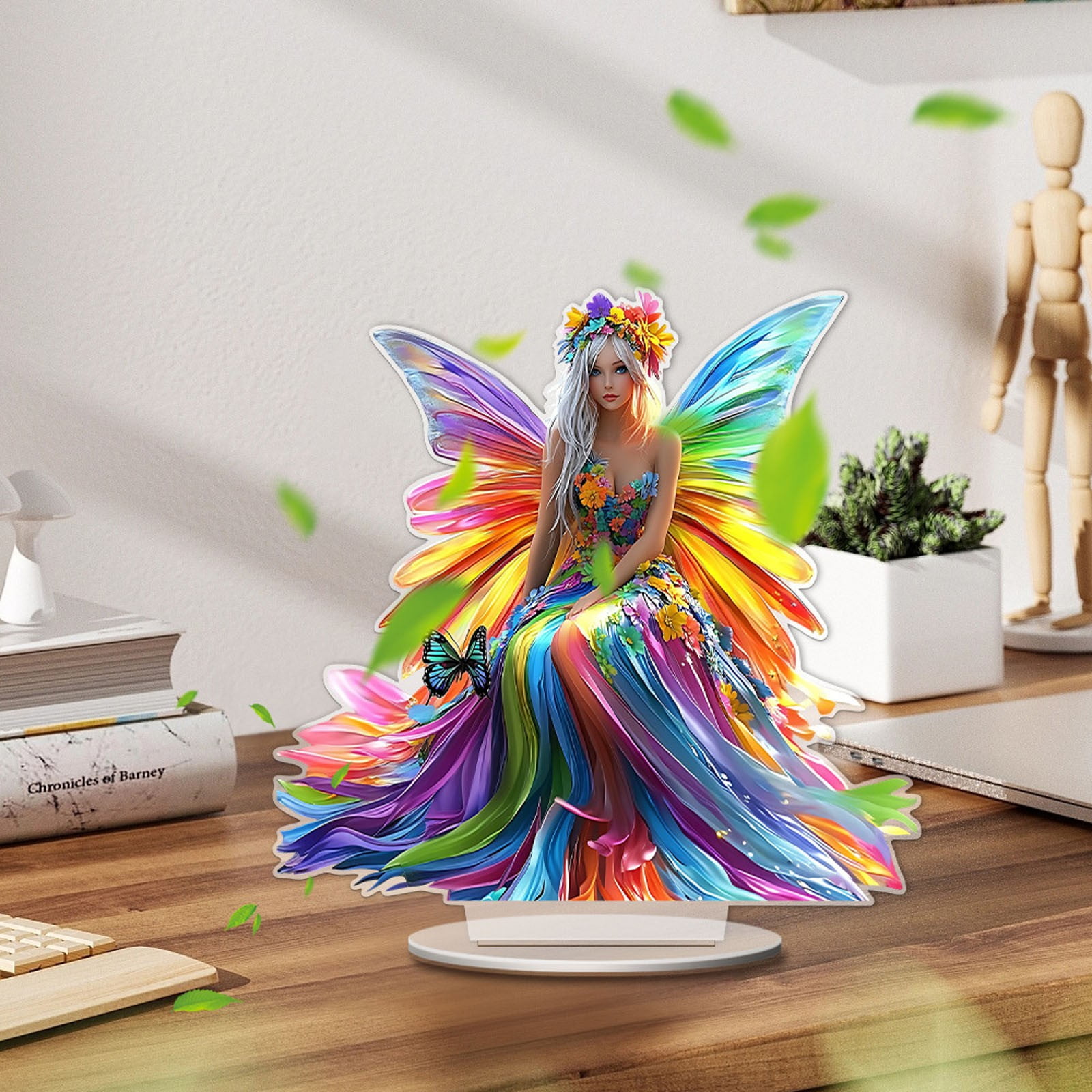 Diceymbol Angel Wings Girl Ornament Dreamy Forest Flower Female ...
