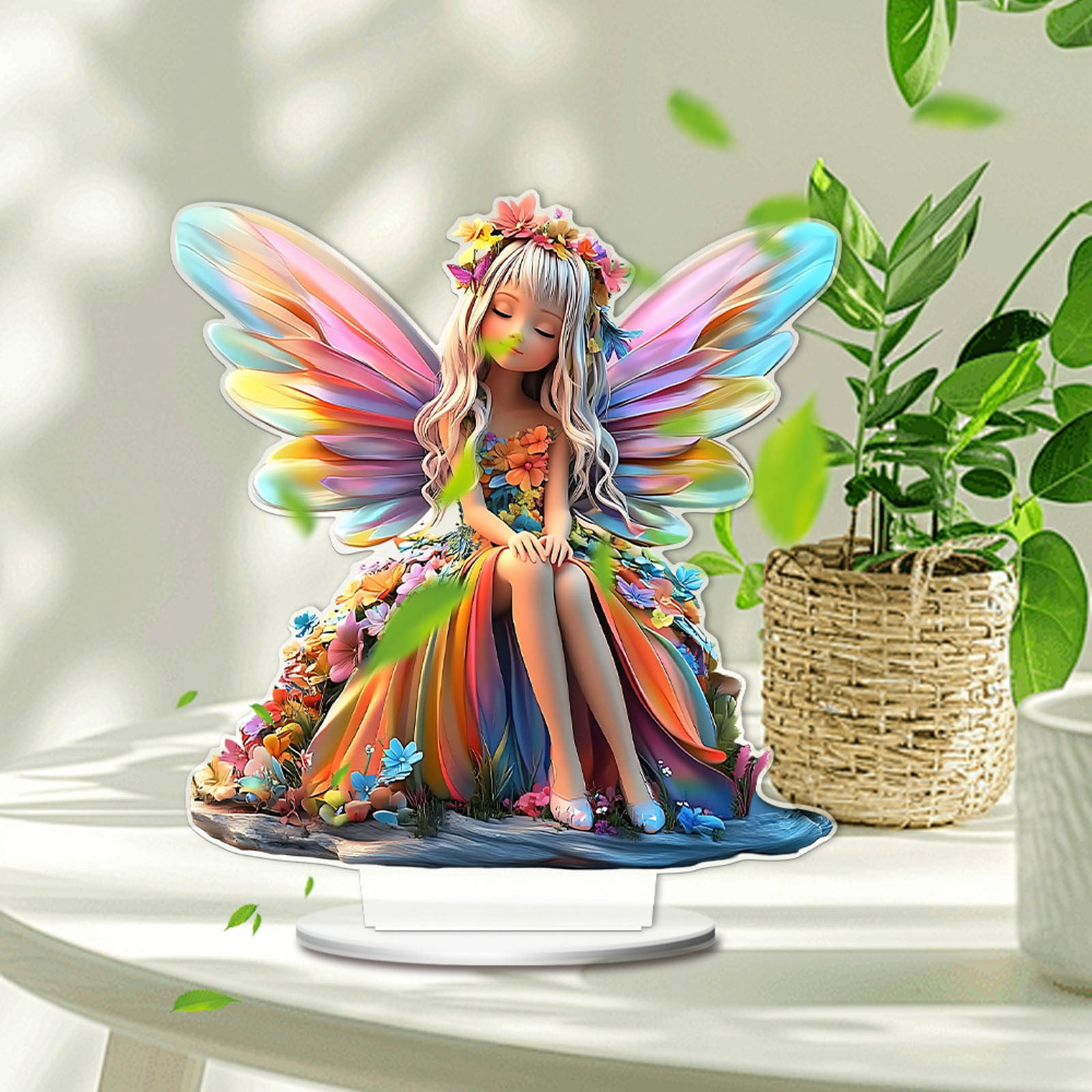 Diceymbol Angel Wings Girl Ornament Dreamy Forest Flower Female ...