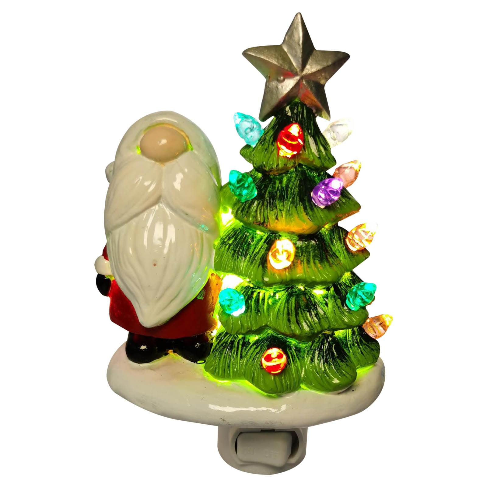 Diceymbol Ceramic Christmas Tree Night Light LED Night Lights Plug into ...