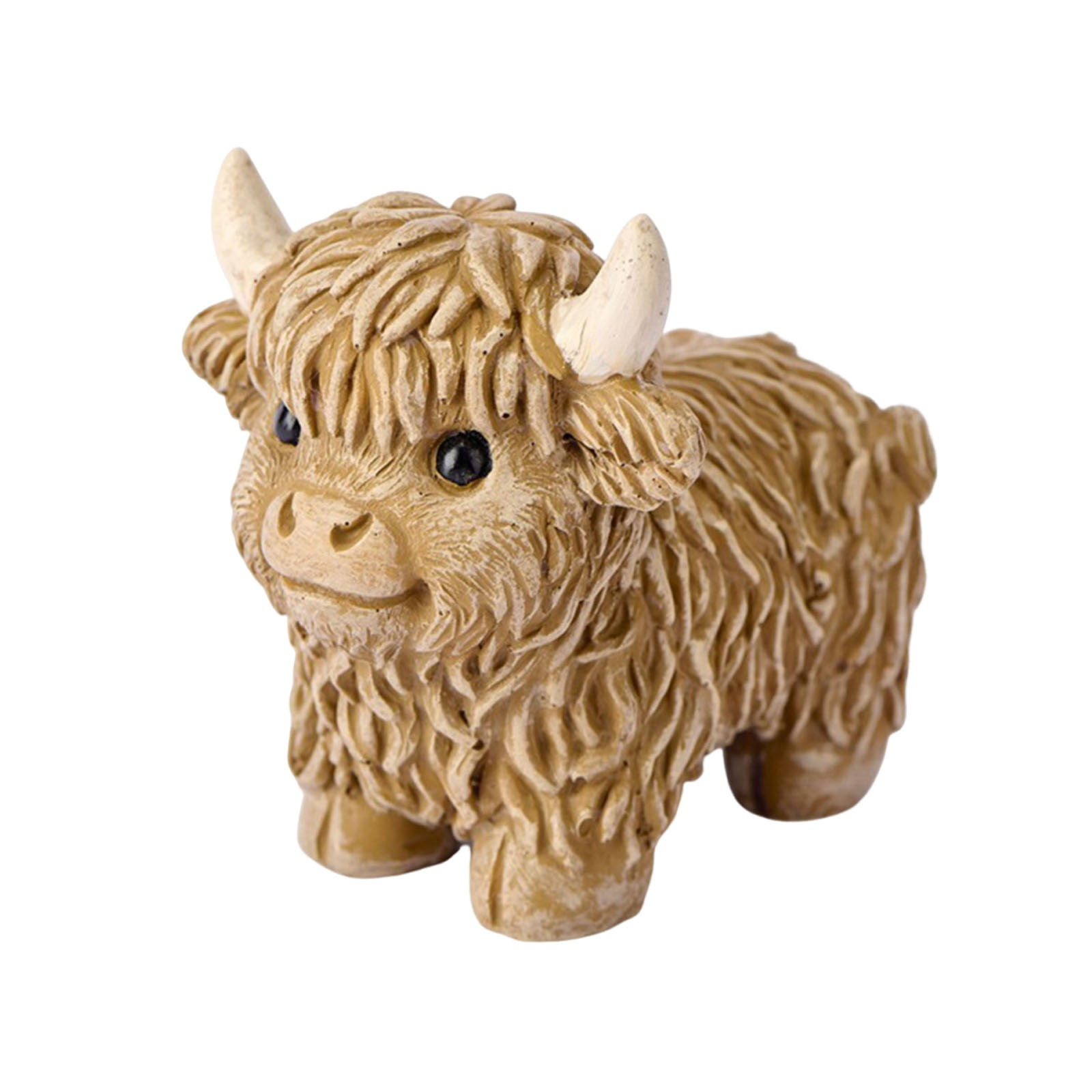 Diceymbol Christmas Resin Highland Cow Figurine Handmade Cow Statue ...