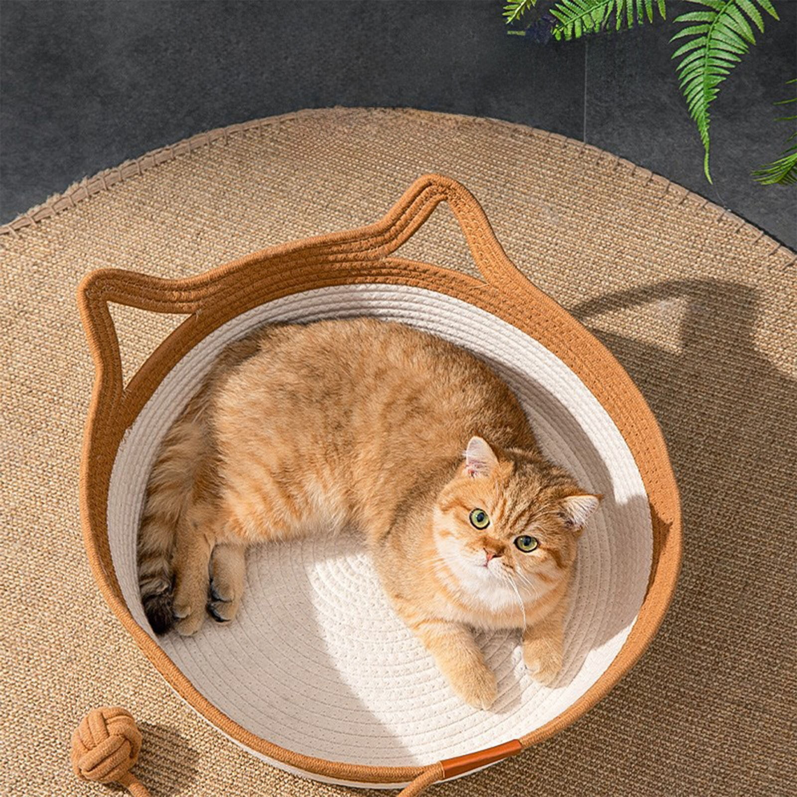 Diceymbol Cotton Rope Pet Bed with Play Breathable Summer Cat Bed with ...