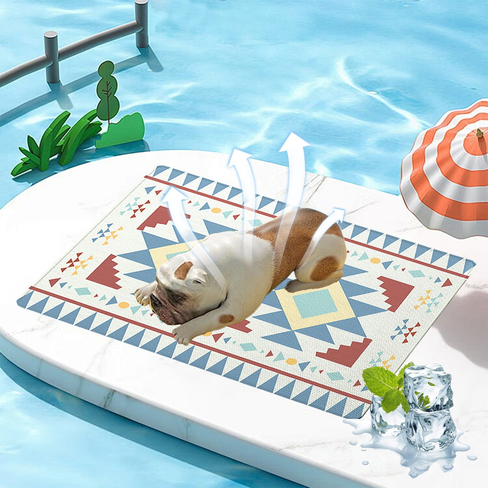 Diceymbol Dog & Cat Cooling Mat Extra Large 23.6" Ice Silk Pet Bed for ...