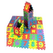 96-Piece Foam Interlocking Floor Puzzle Alphabet and Number for ...