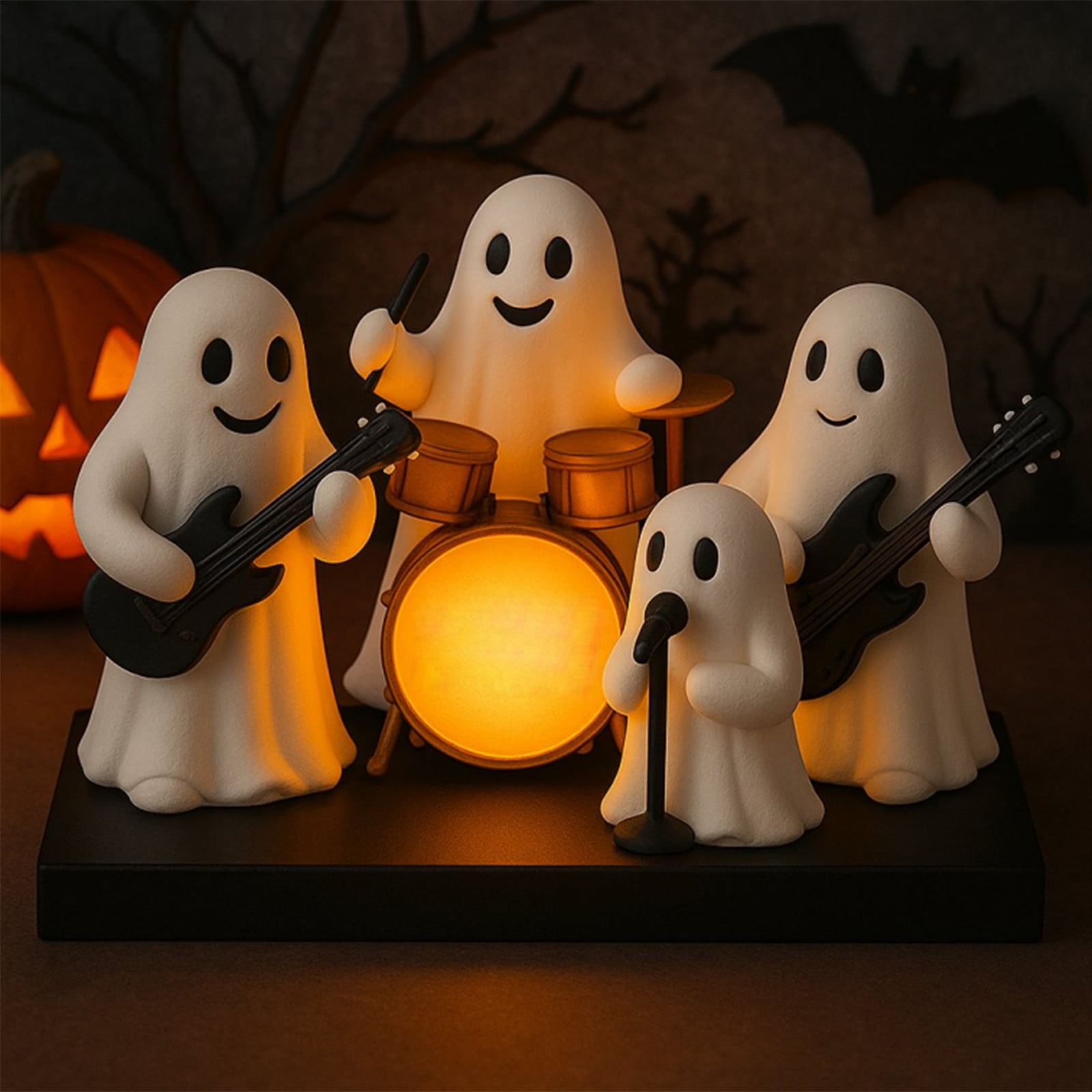 Diceymbol Ghost Rock Band Light Decor Set with LED Glowing Drum Spooky ...