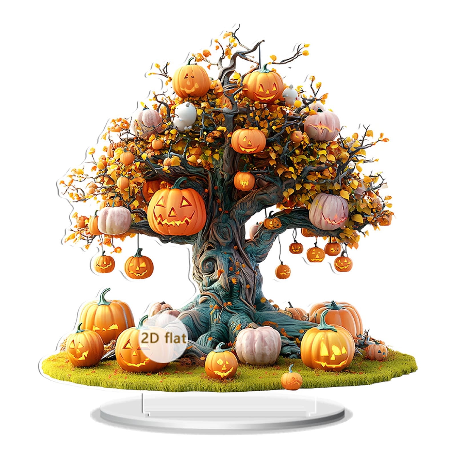 Diceymbol Halloween Acrylic Figurine Set Spooky Ghost Pumpkin Skeleton ...