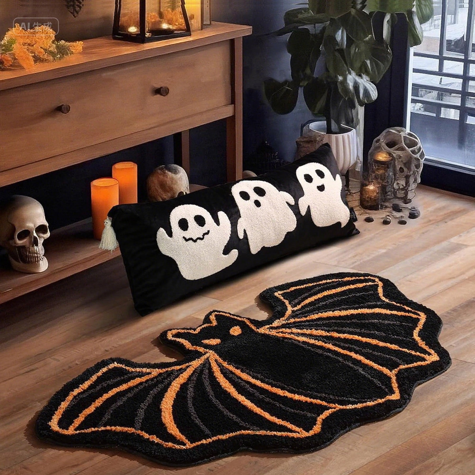 Diceymbol Halloween Bat Doormat Non-Slip Scary Entry Mat 23.6x15.7 Inch ...