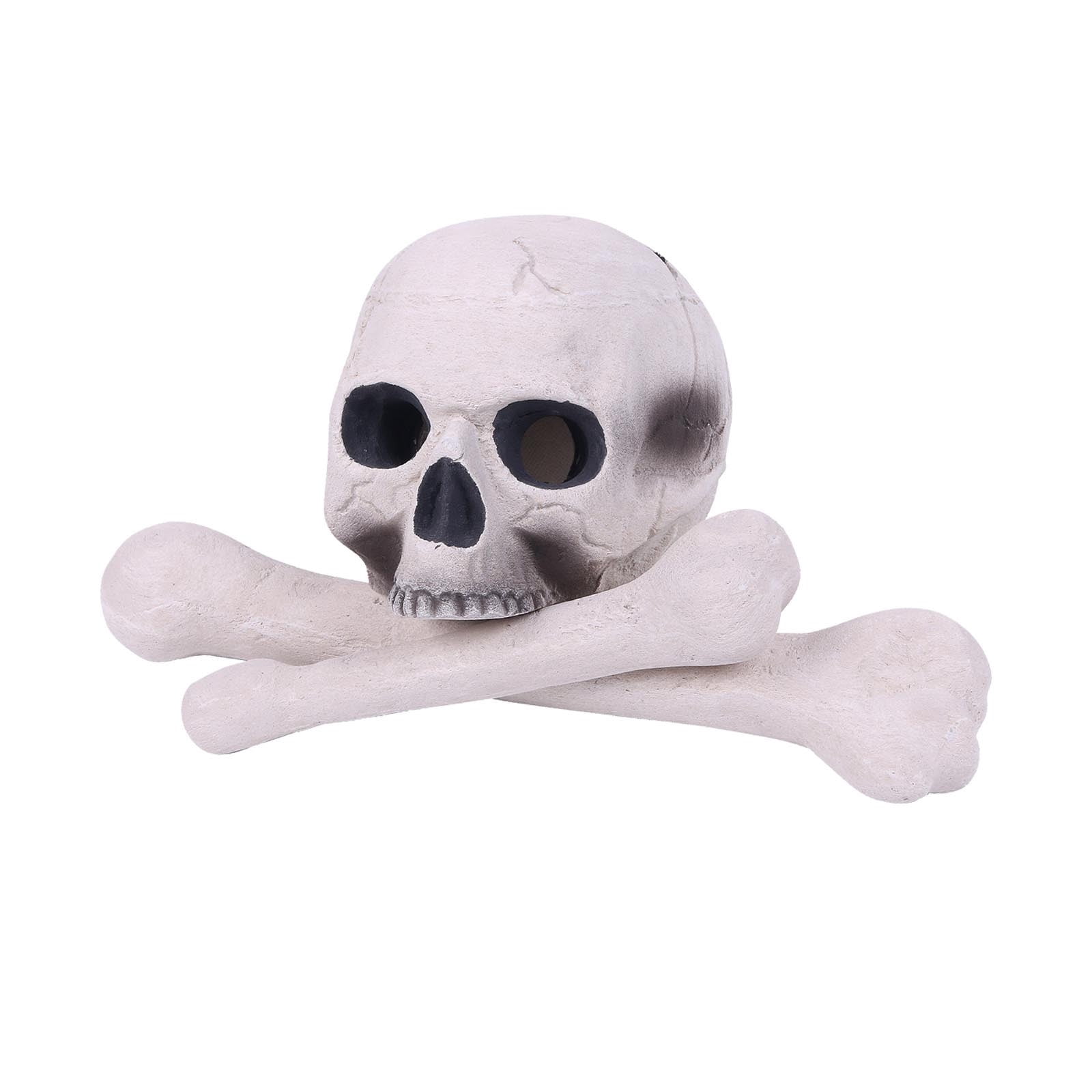 Diceymbol Halloween Burning Skull Decor Fireproof Ceramic Flame Prop ...