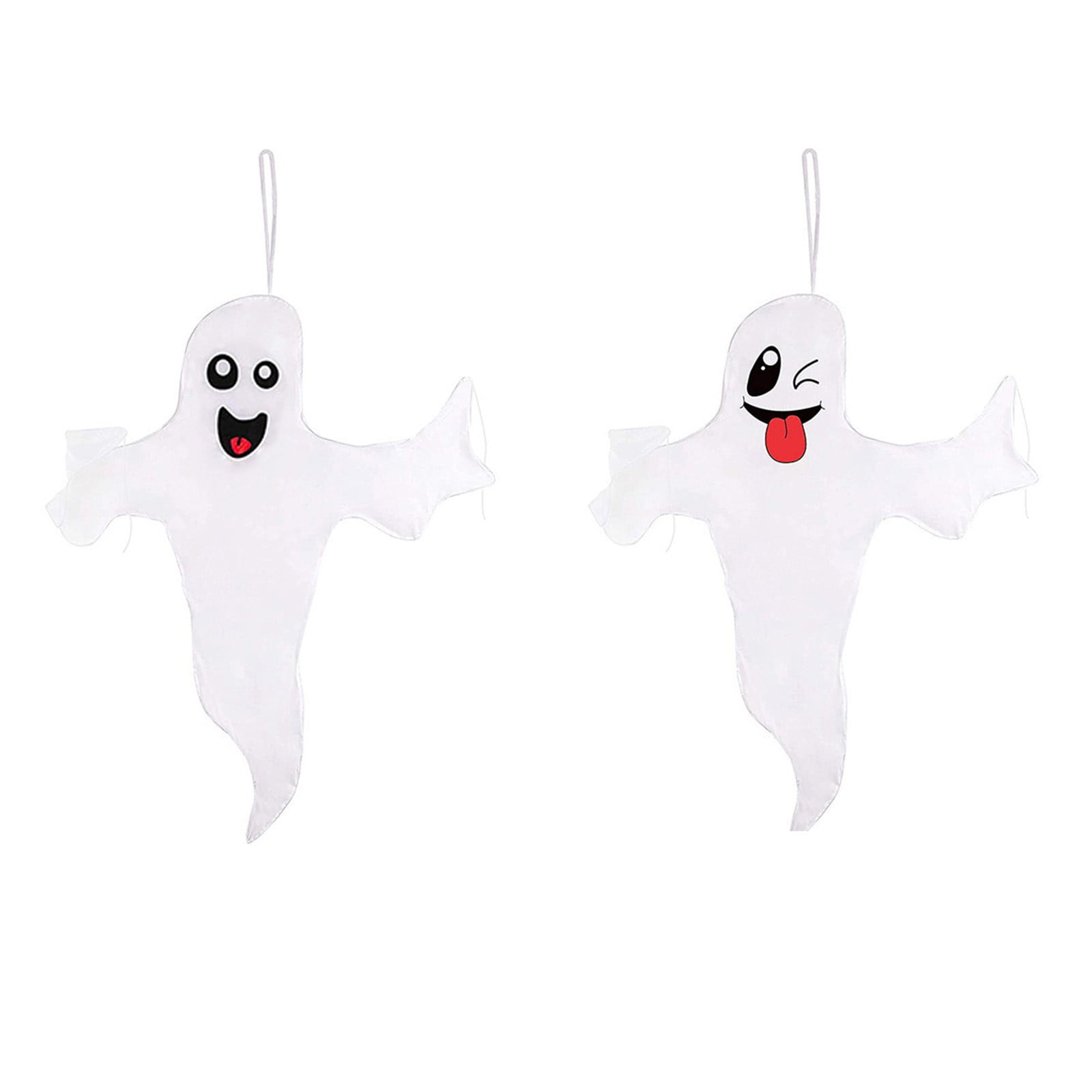 Diceymbol Halloween Ghost Flags Decor Set of 2 White Hanging Ghosts ...