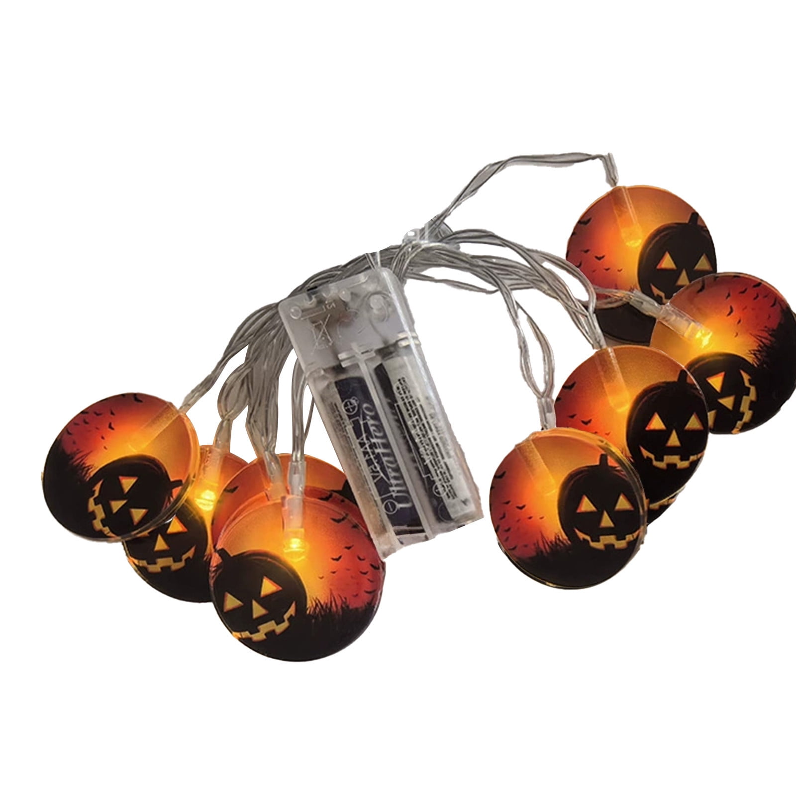 Diceymbol Halloween LED String Lights 59" Battery-Powered Pumpkin & Bat ...