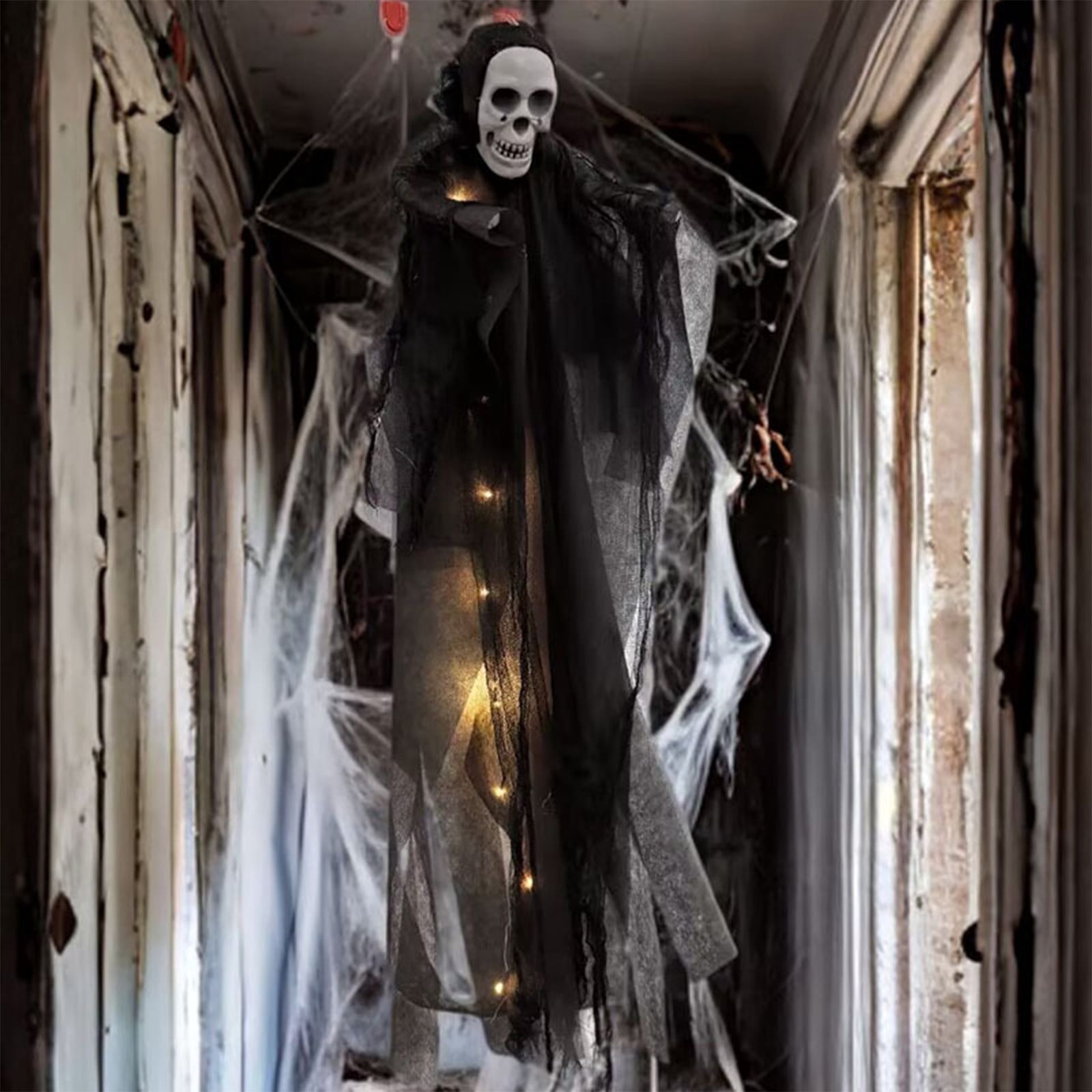 Diceymbol Halloween Luminous Skull Hanging Ghost Outdoor Decor 35.43x23 ...