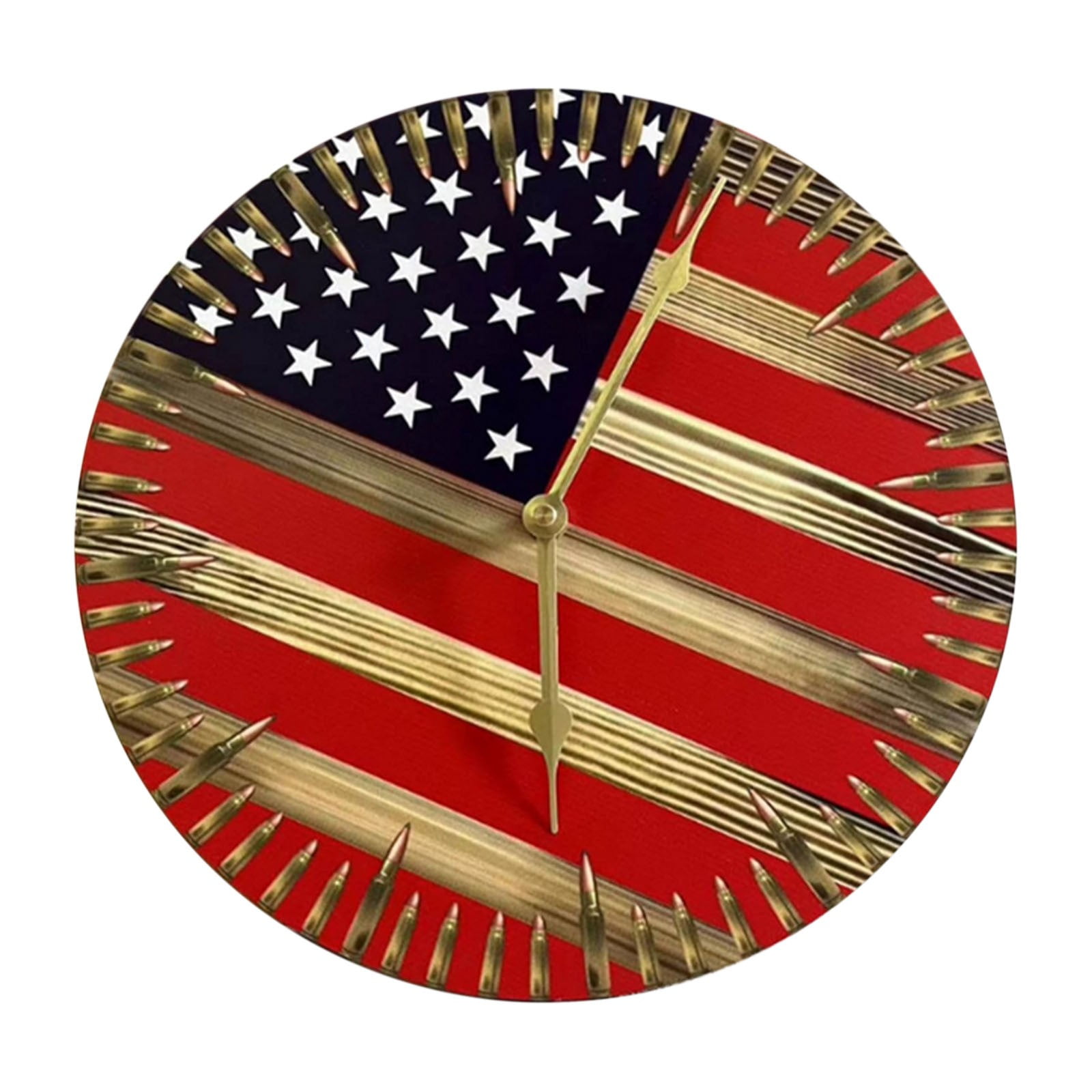 Diceymbol Handmade Wooden Flag Clock Patriotic USA Flag Design with ...