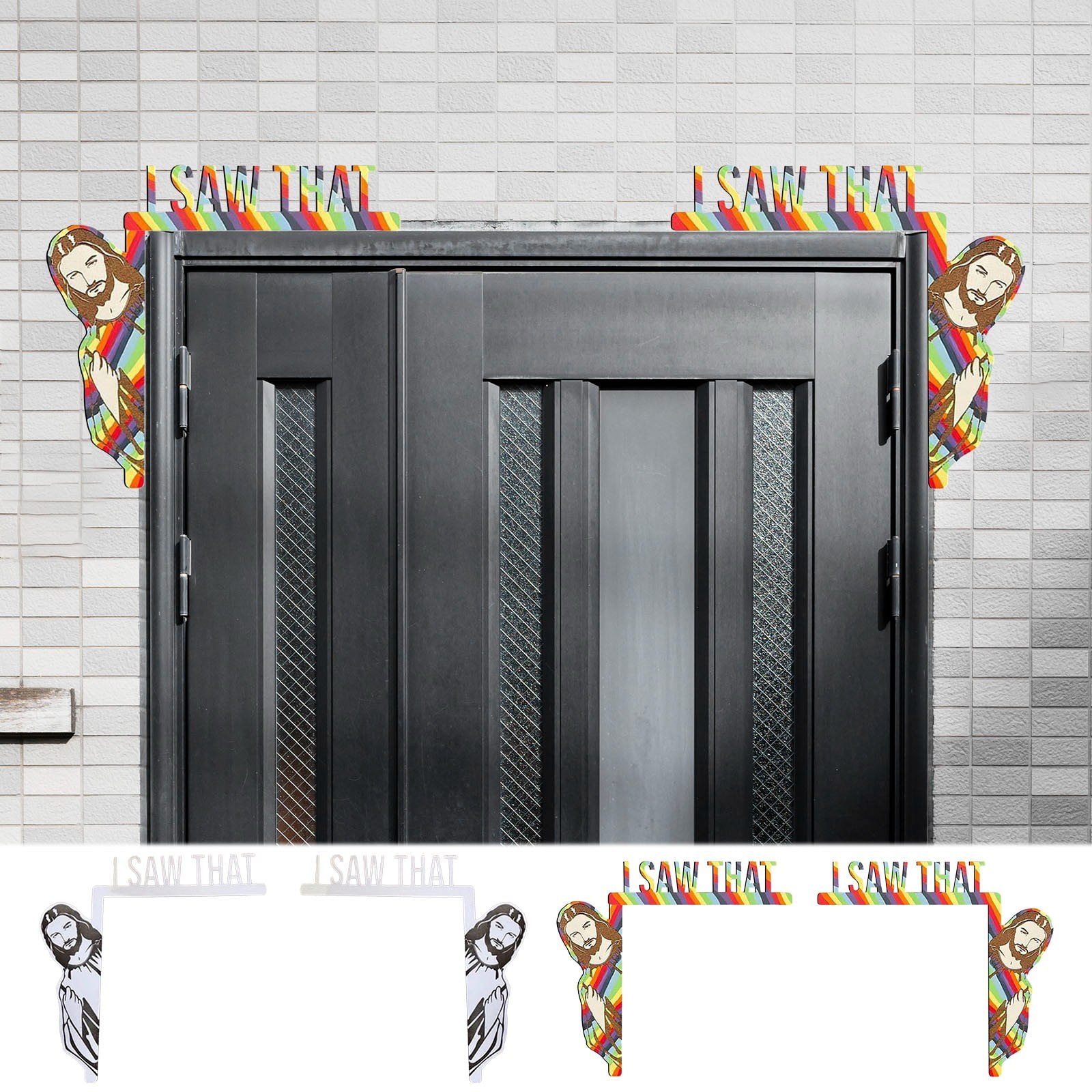 Diceymbol I Saw That Jesus Door Sitter Funny Home Decor Jesus I Saw ...