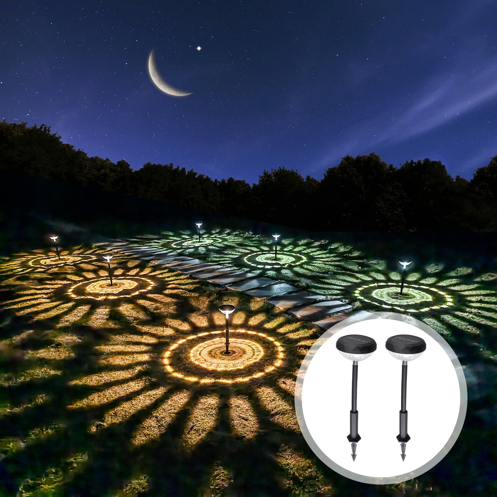 Diceymbol In-ground Solar Lamp Seven Colors And Warm Light Variation ...