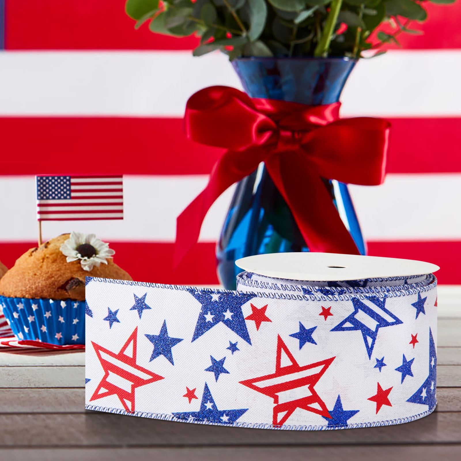 Diceymbol Independence Day Decorative Ribbon 10-Yard Roll 2.5 Inch Wide ...