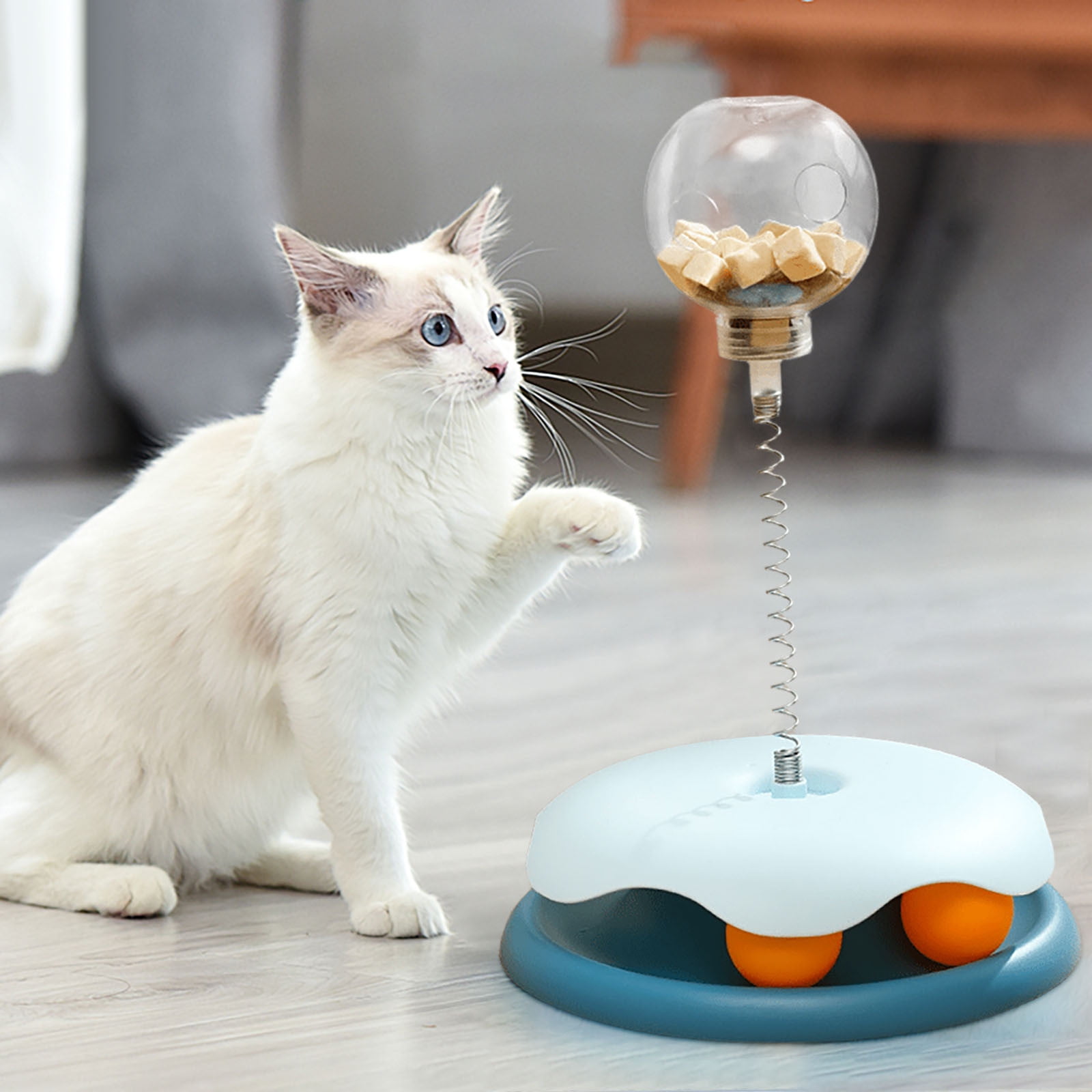 Diceymbol Interactive Pet Food Dispenser Toy Leakage Ball Spinner with ...