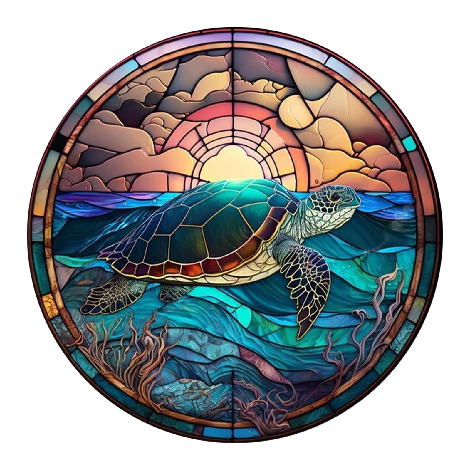 Diceymbol Large Dragonfly Suncatcher,Stained Glass Window Hanging ...