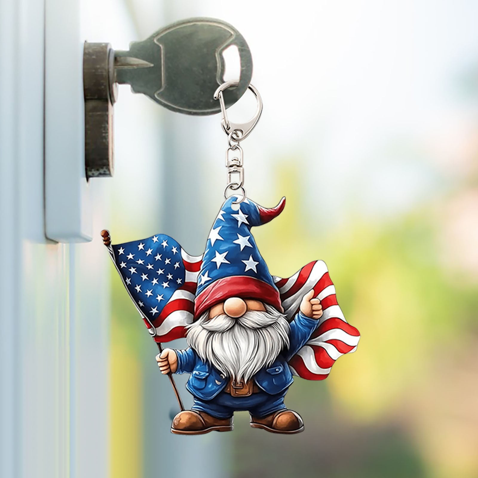 Diceymbol Patriotic Dwarf Car Ornament Fun Acrylic Hanging Decor for ...