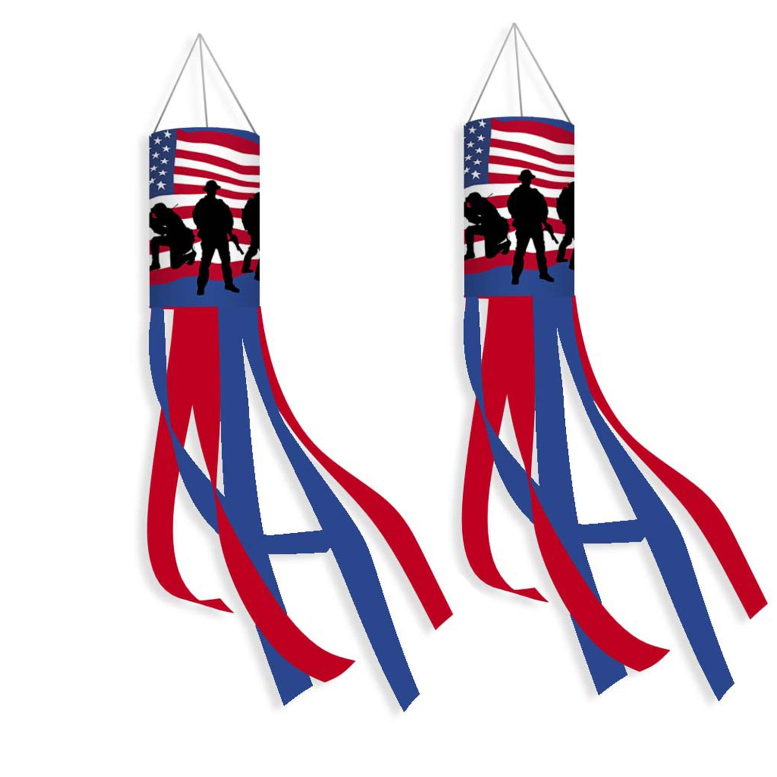 Diceymbol Patriotic Windsock Set Durable 4th of July Hanging Decor ...