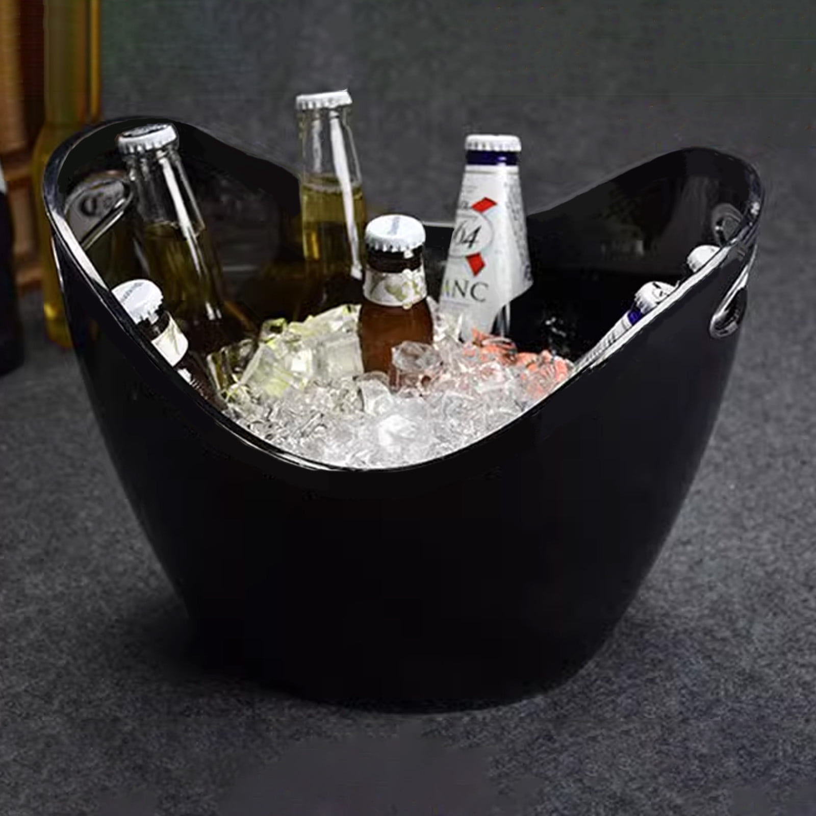 Diceymbol Plastic 4 Liter Champagne Bucket Oval Single Wine Beer Ice ...
