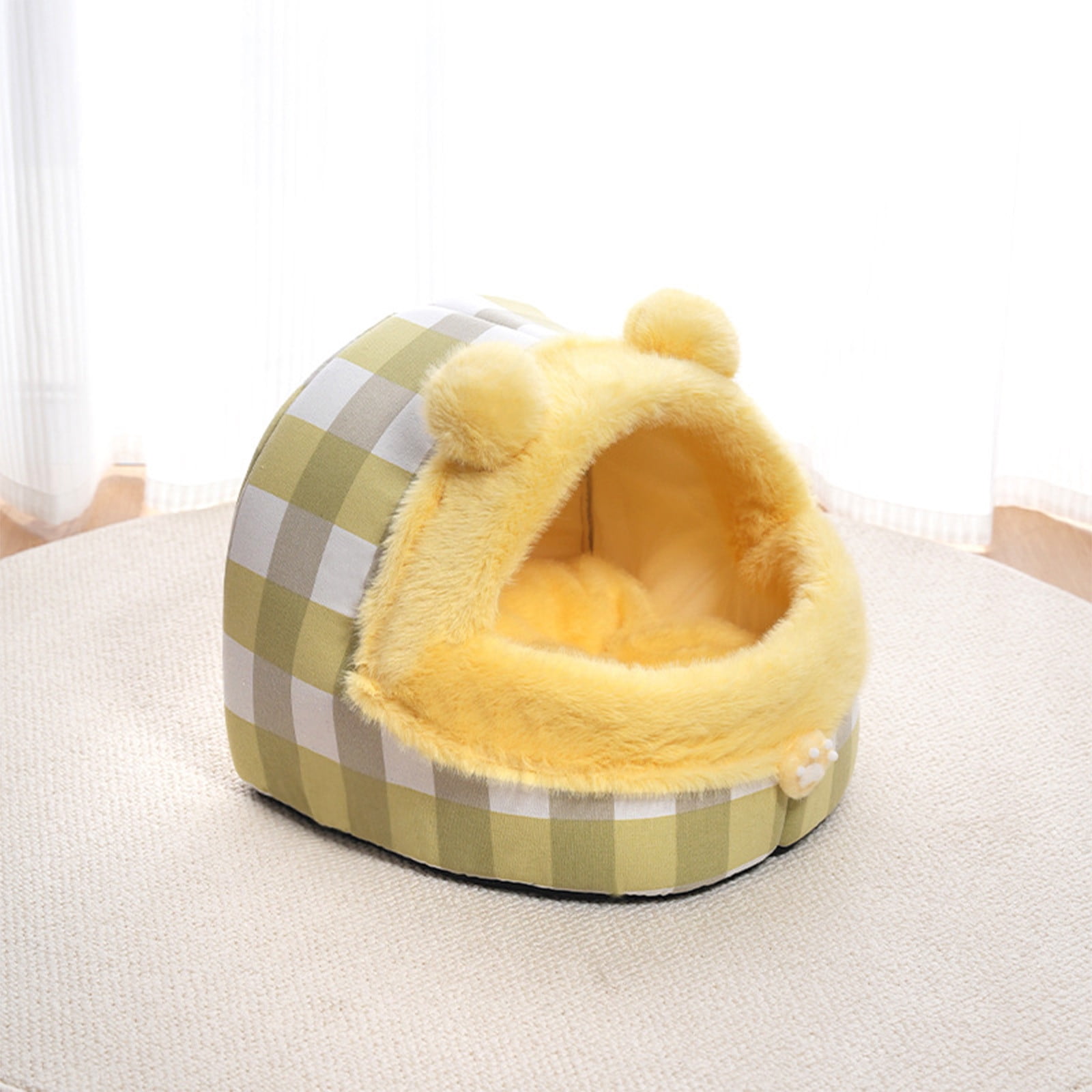 Diceymbol Portable Cat Cave with Orthopedic Support Thick-Edged Pet Bed ...