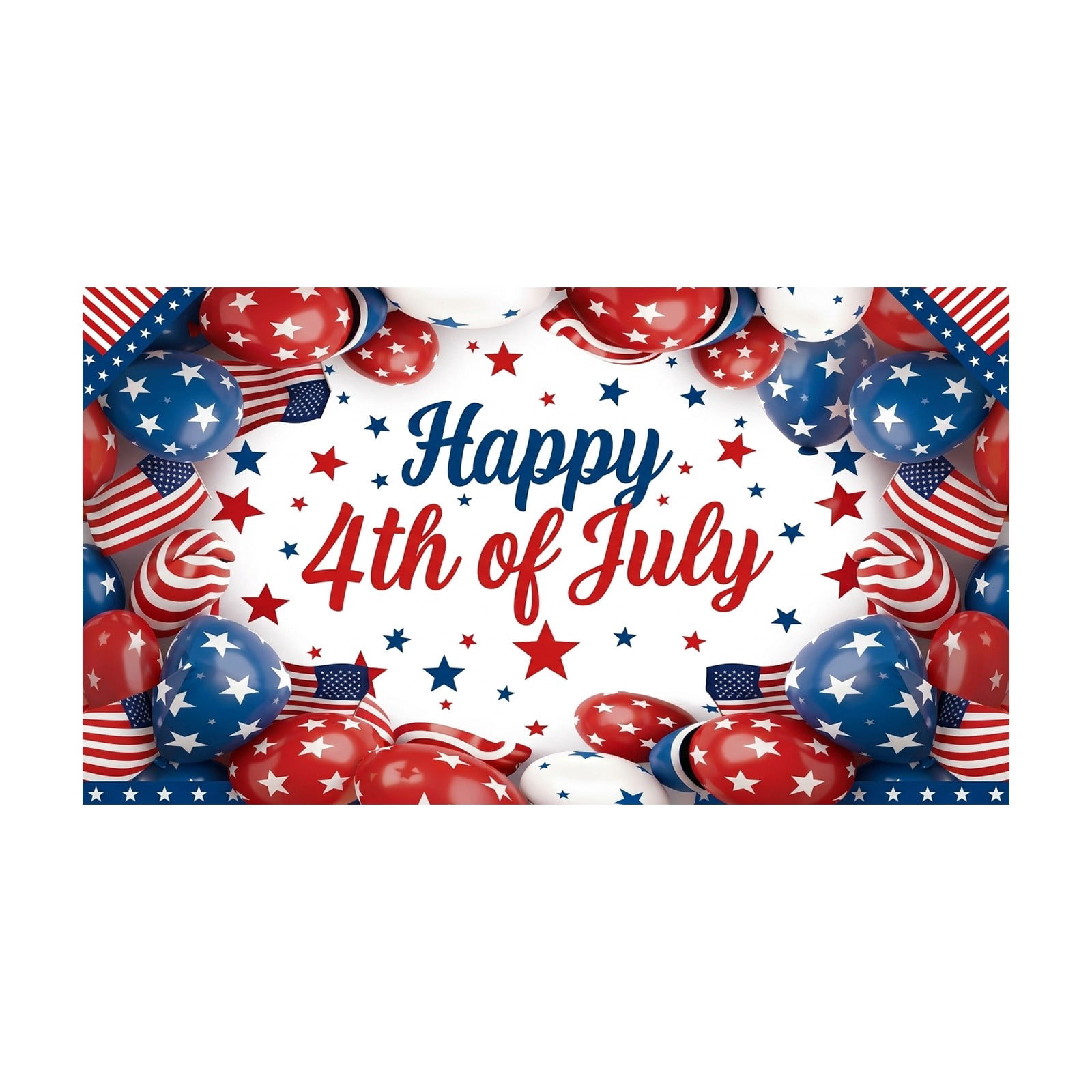 Diceymbol Rectangular Happy 4th of July Tablecloth Balloon Print ...