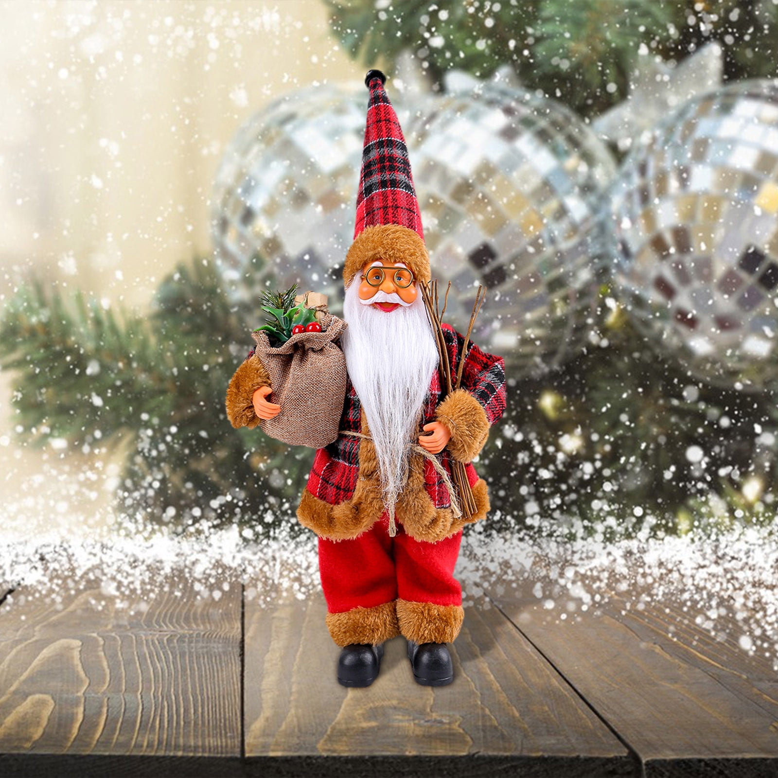 Diceymbol Santa Claus Figurine Standing Posture Home Christmas Scene ...