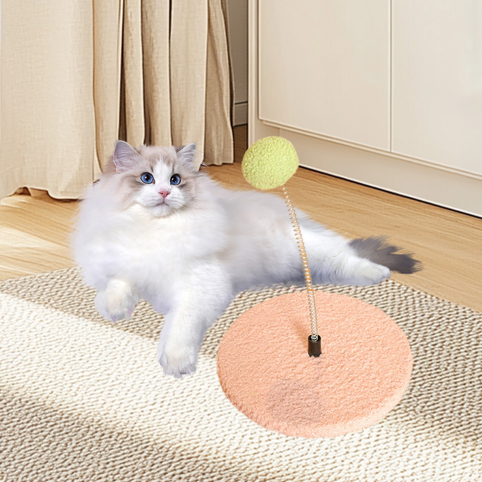 Diceymbol Self-Play Cat Toy with Spring 7.87in Wooden Climbing Frame ...