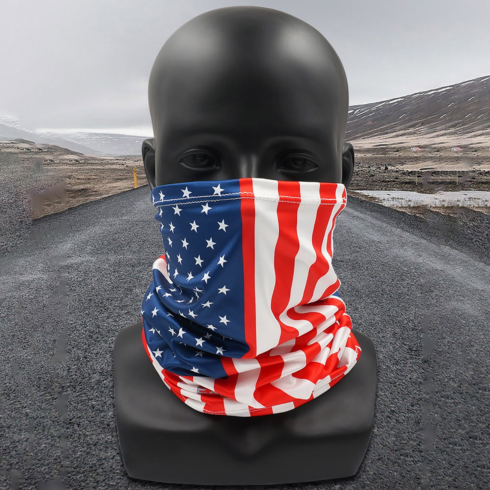 Diceymbol US Flag Ice Silk Face Mask 5-in-1 Breathable Neck Gaiter for ...