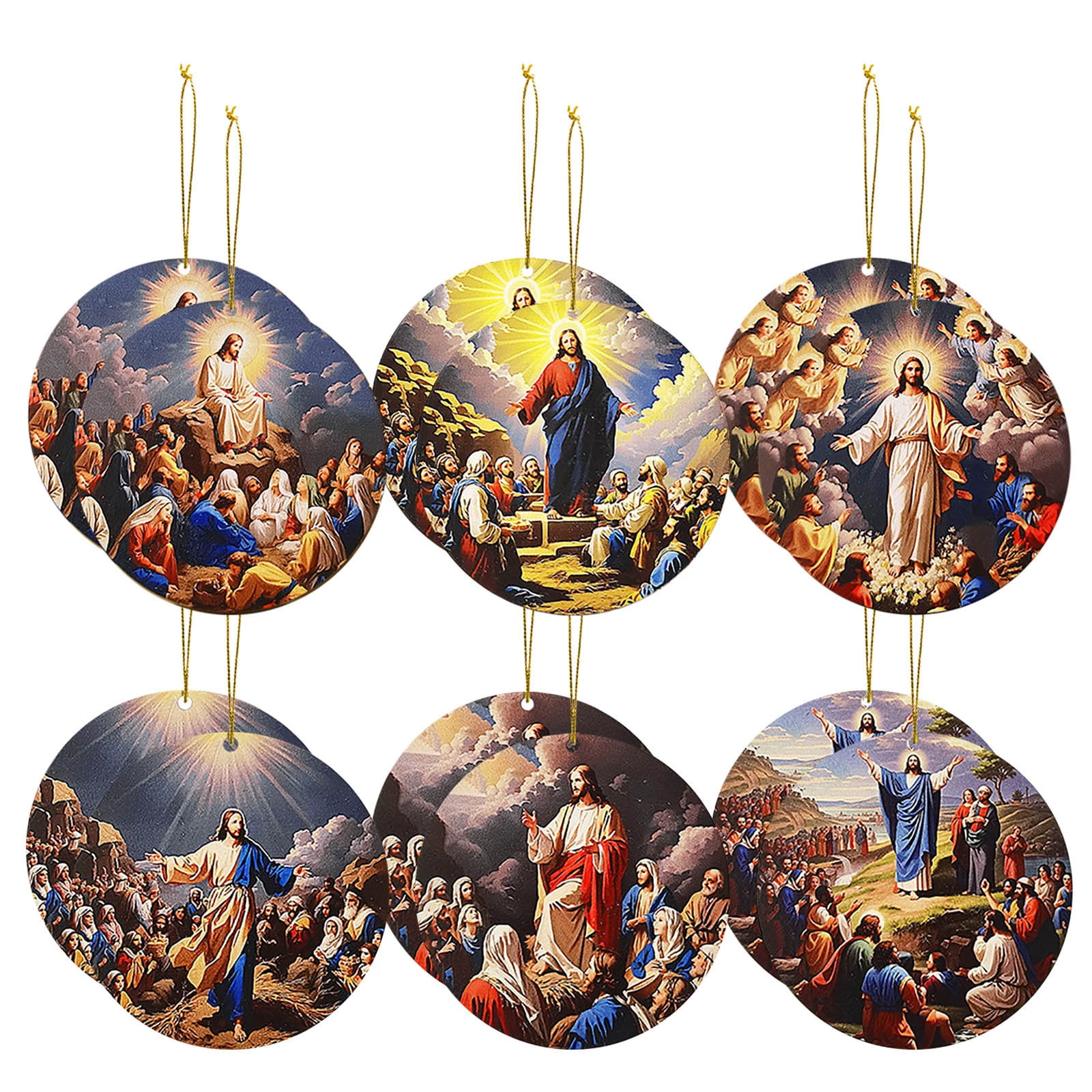 Diceymbol Wooden Nativity Scene Christmas Ornaments 12-Piece ...