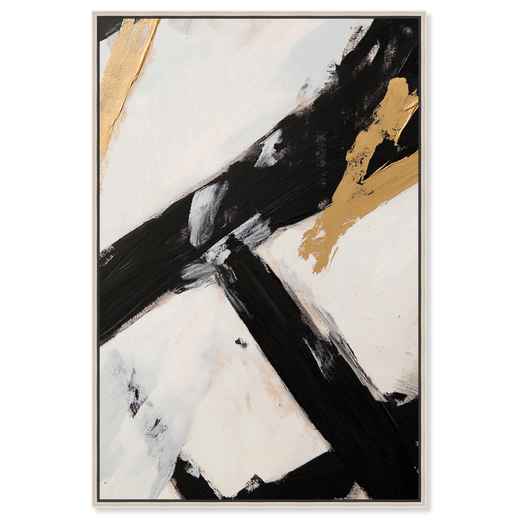 Dichotomy II Canvas Black and Gold Art by Art Remedy, Silver Frame, 20 ...