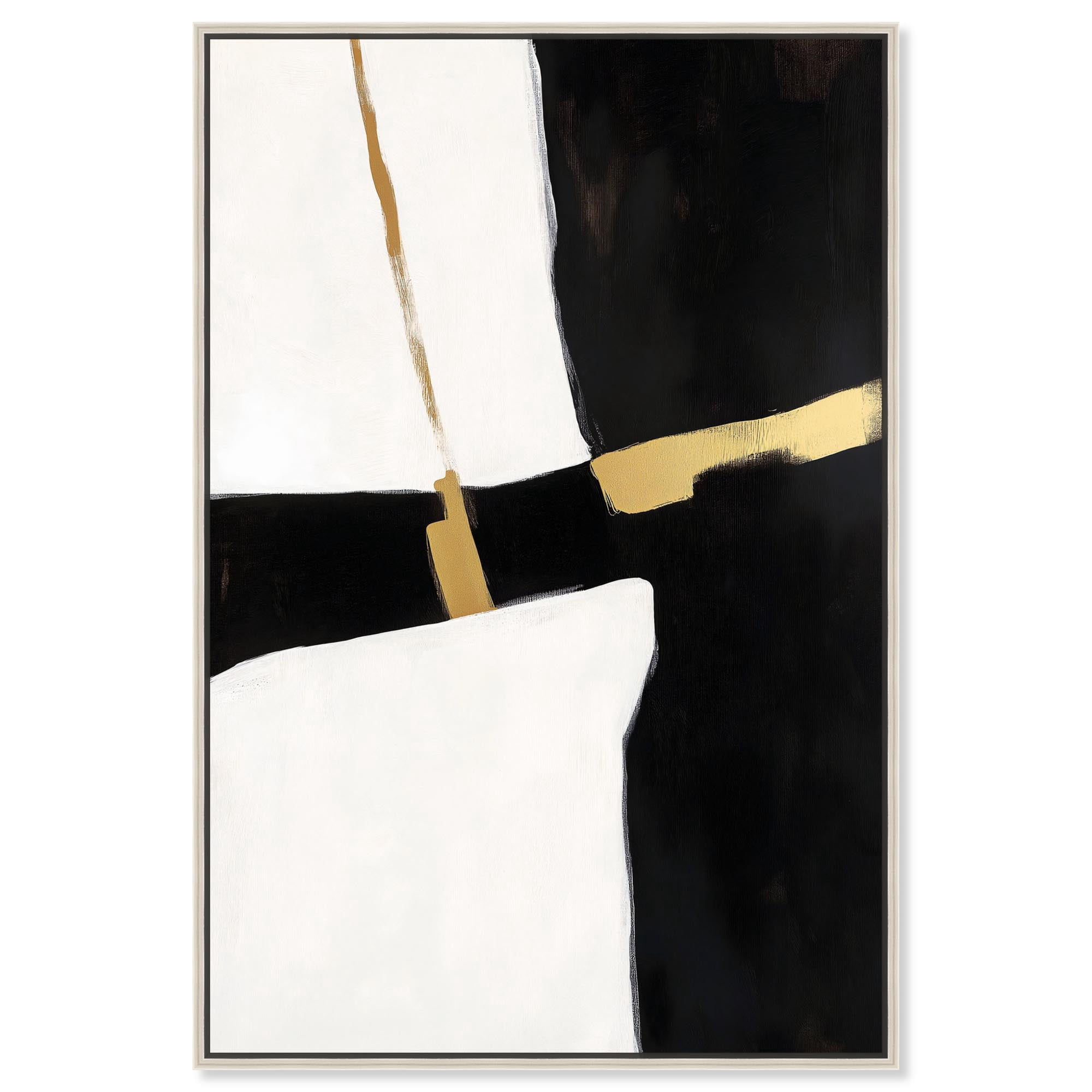 Dichotomy III Canvas Black and Gold Art by Art Remedy, Silver Frame, 10 ...