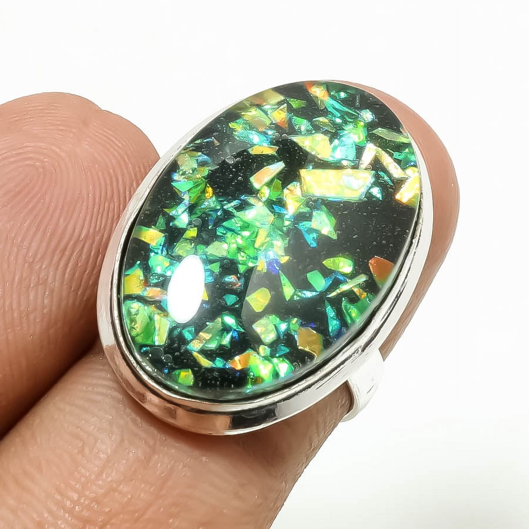 Dichroic Glass Gemstone Ring Handmade Unique Design Women's Jewelry 6 ...