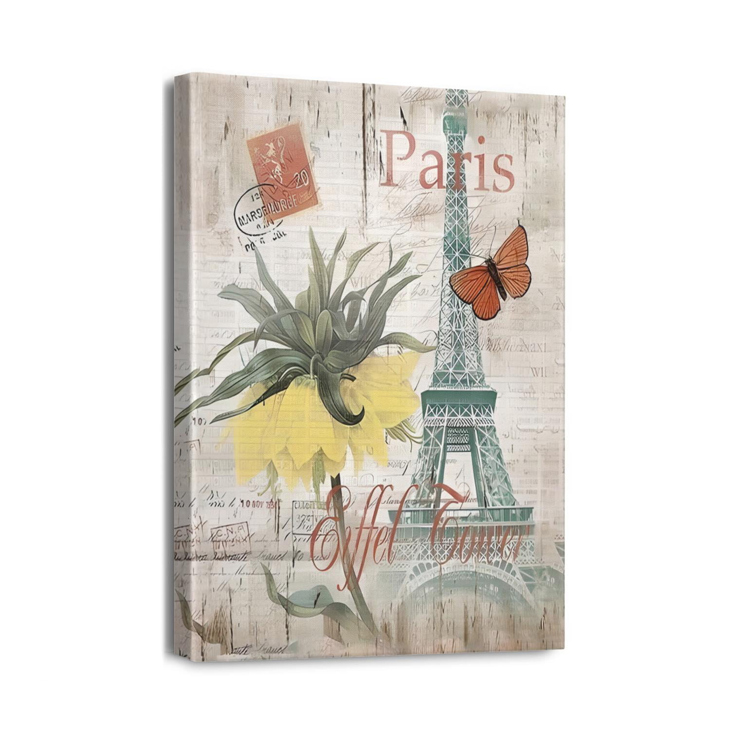 Dicilly Wall Art Paris Eiffel Tower Romantic French Cityscape Funny ...