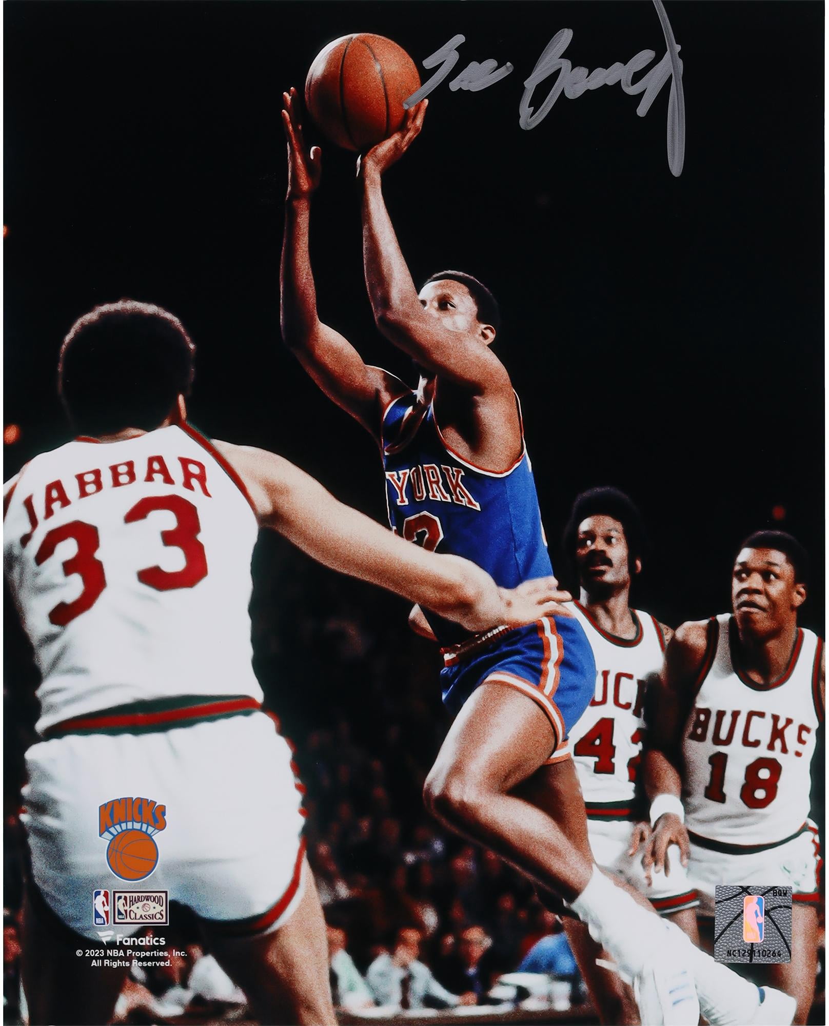 Dick Barnett New York Knicks Autographed 8" x 10" Shooting vs. Bucks ...