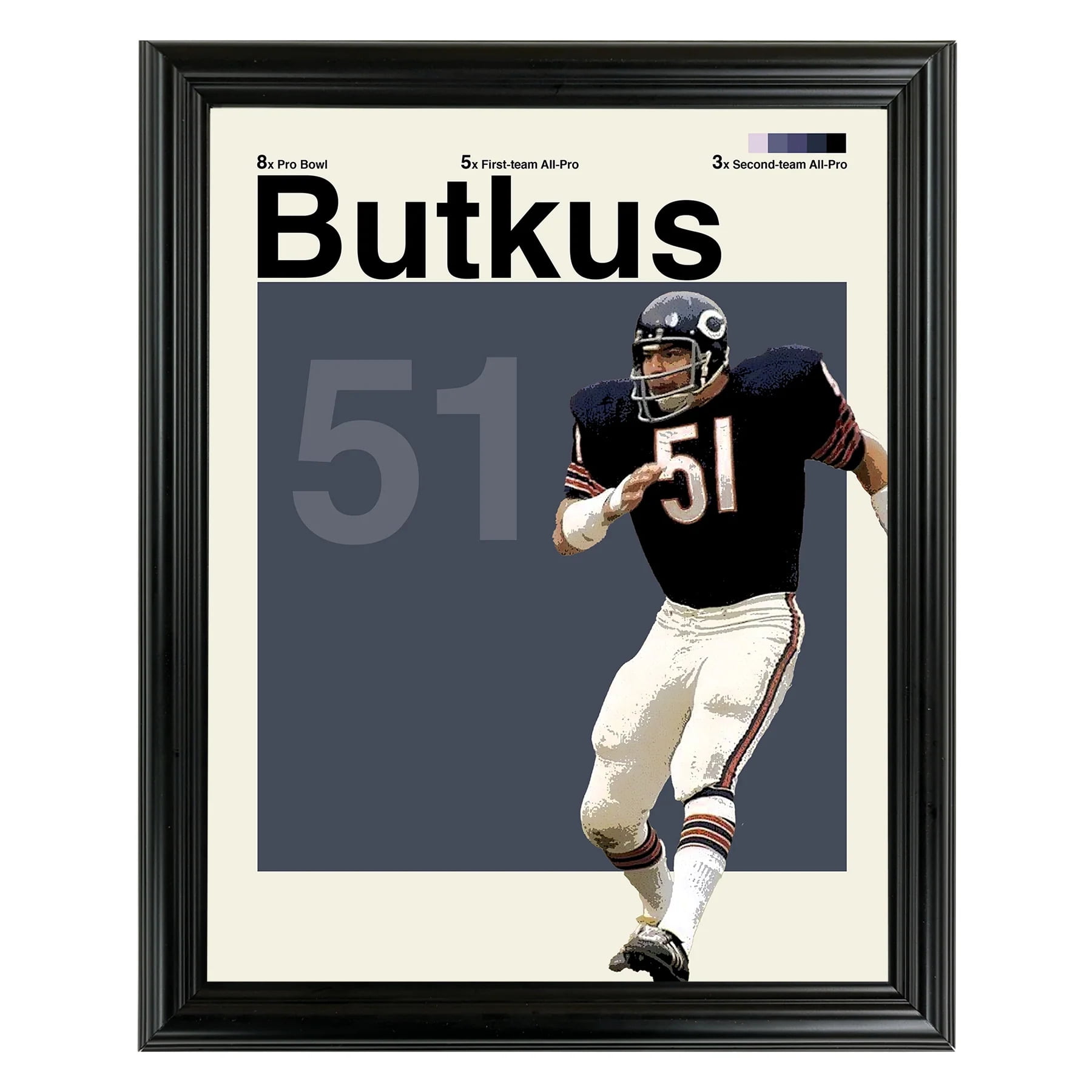 Dick Butkus Framed Sports Art Photo by Thomas Maxwell - Walmart.com