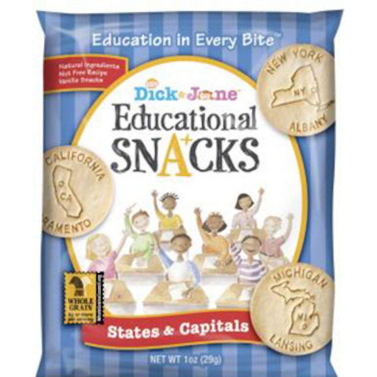 Dick & Jane States & Capitals Educational Snack Crackers, 1 Ounces, 120 ...