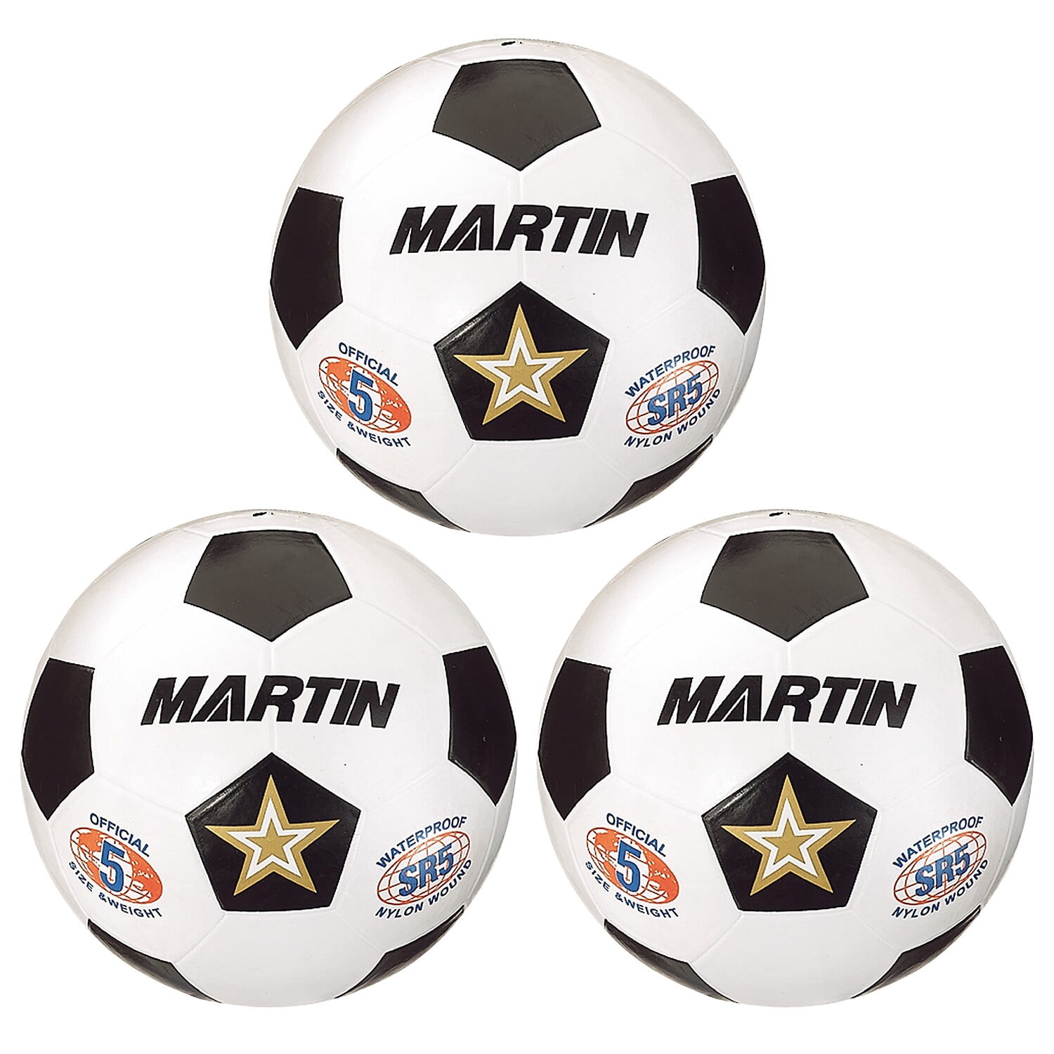 Dick Martin Sports Martin Sports Soccer Ball Size 5 White/Black Pack of ...