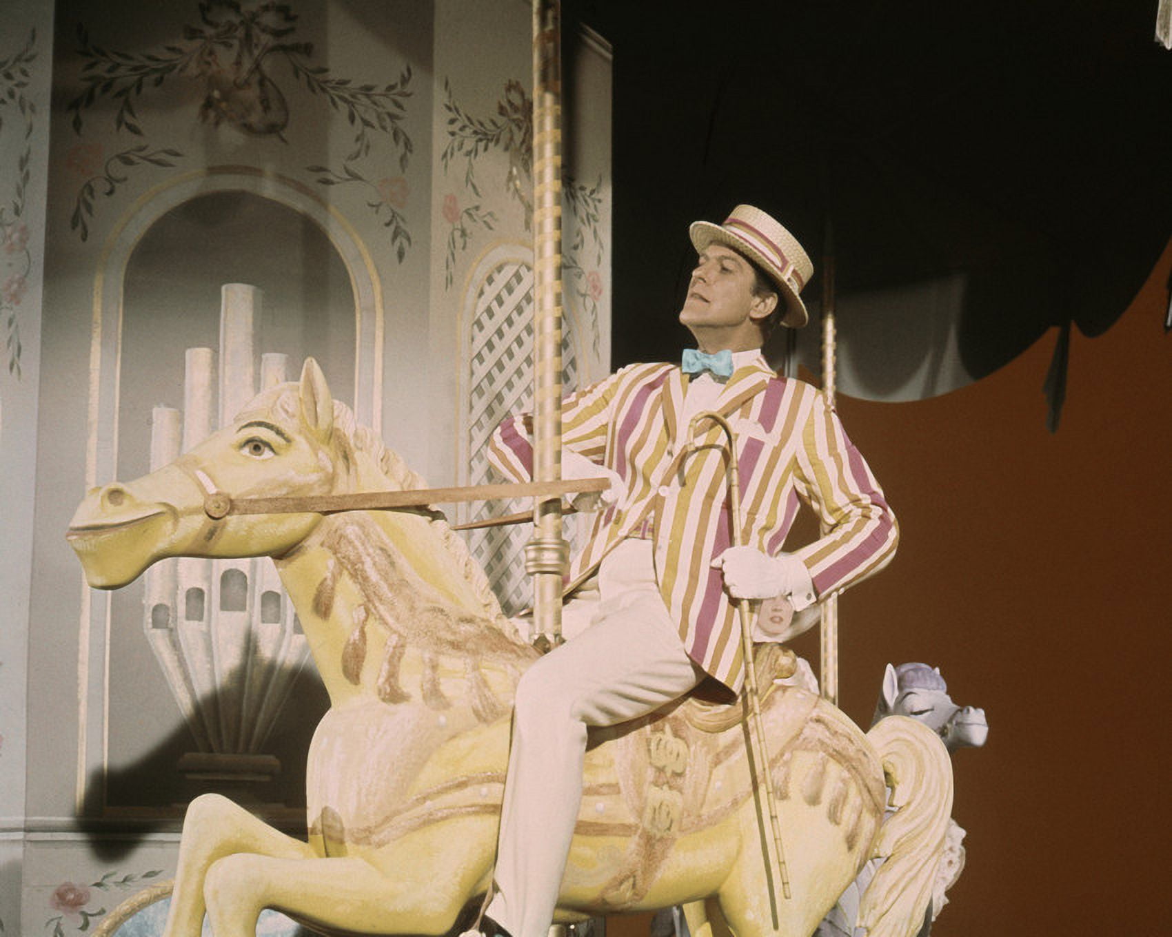 Dick Van Dyke In Mary Poppins Classic On Merry Go Round Horse Carousel ...