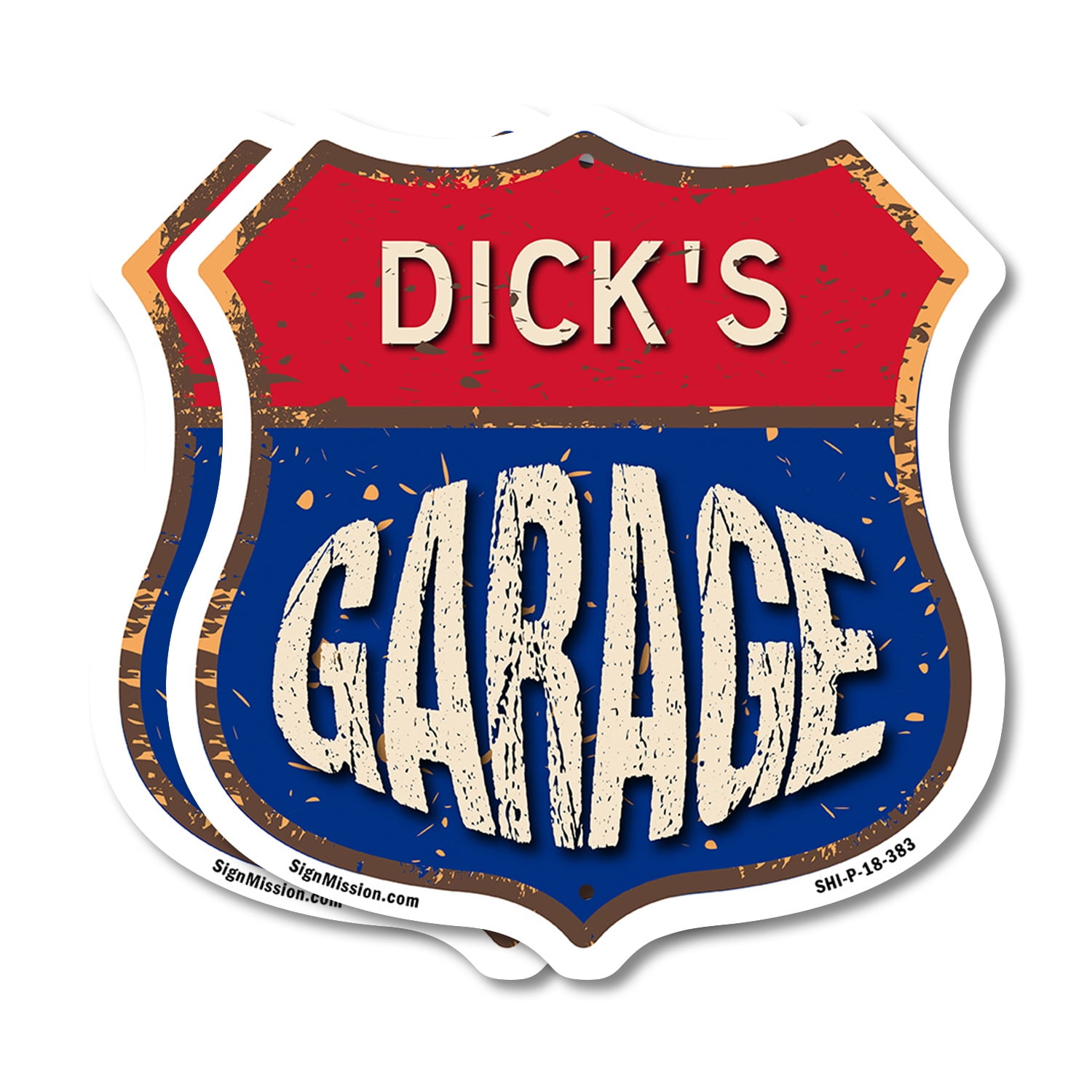 Dick's Garage (2 Pack) 18 inch X 18 inch Shield Shaped Commercial Grade ...