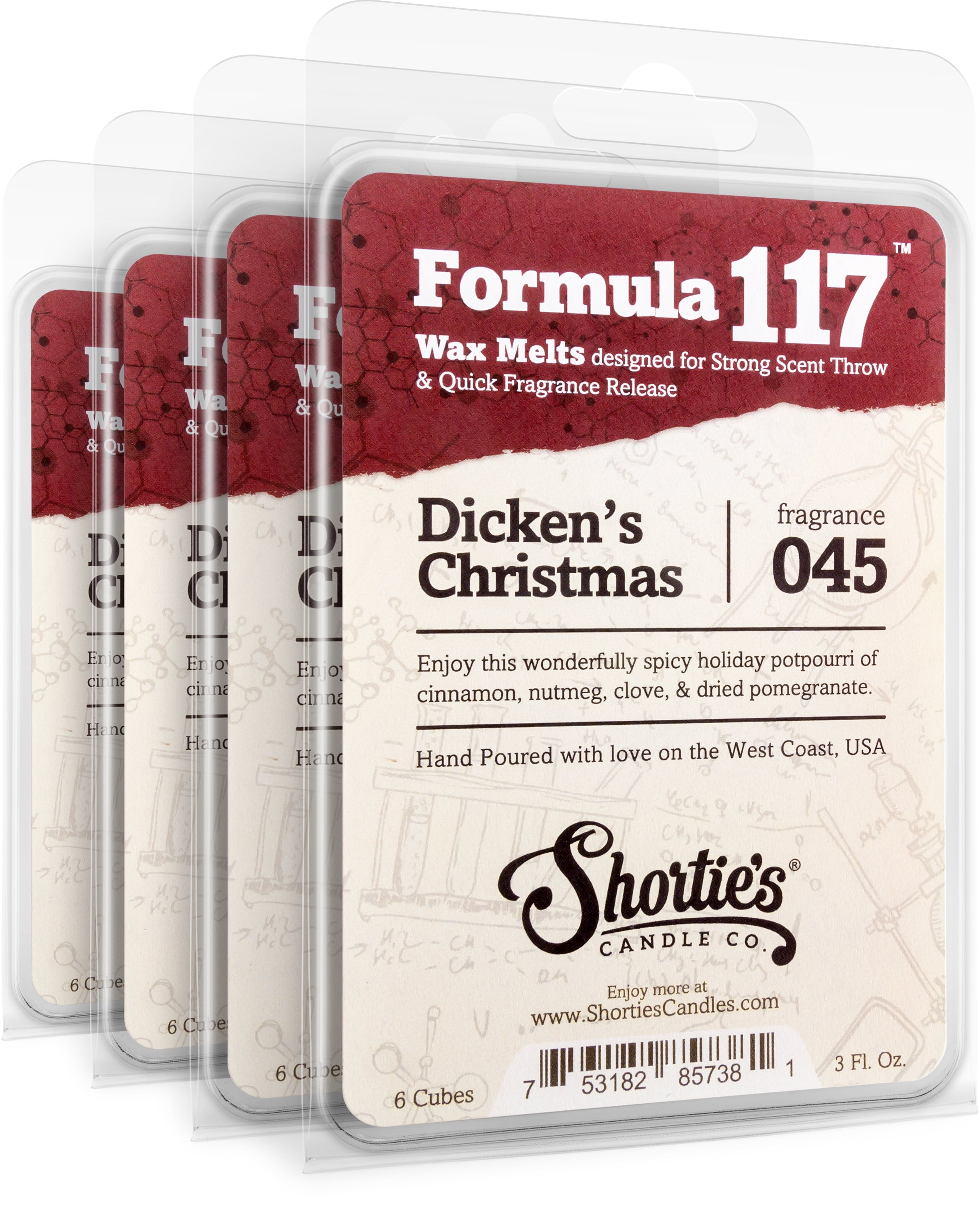 Shortie's Candle Company Dickens Christmas Wax Melts, Highly Scented, 6 ...